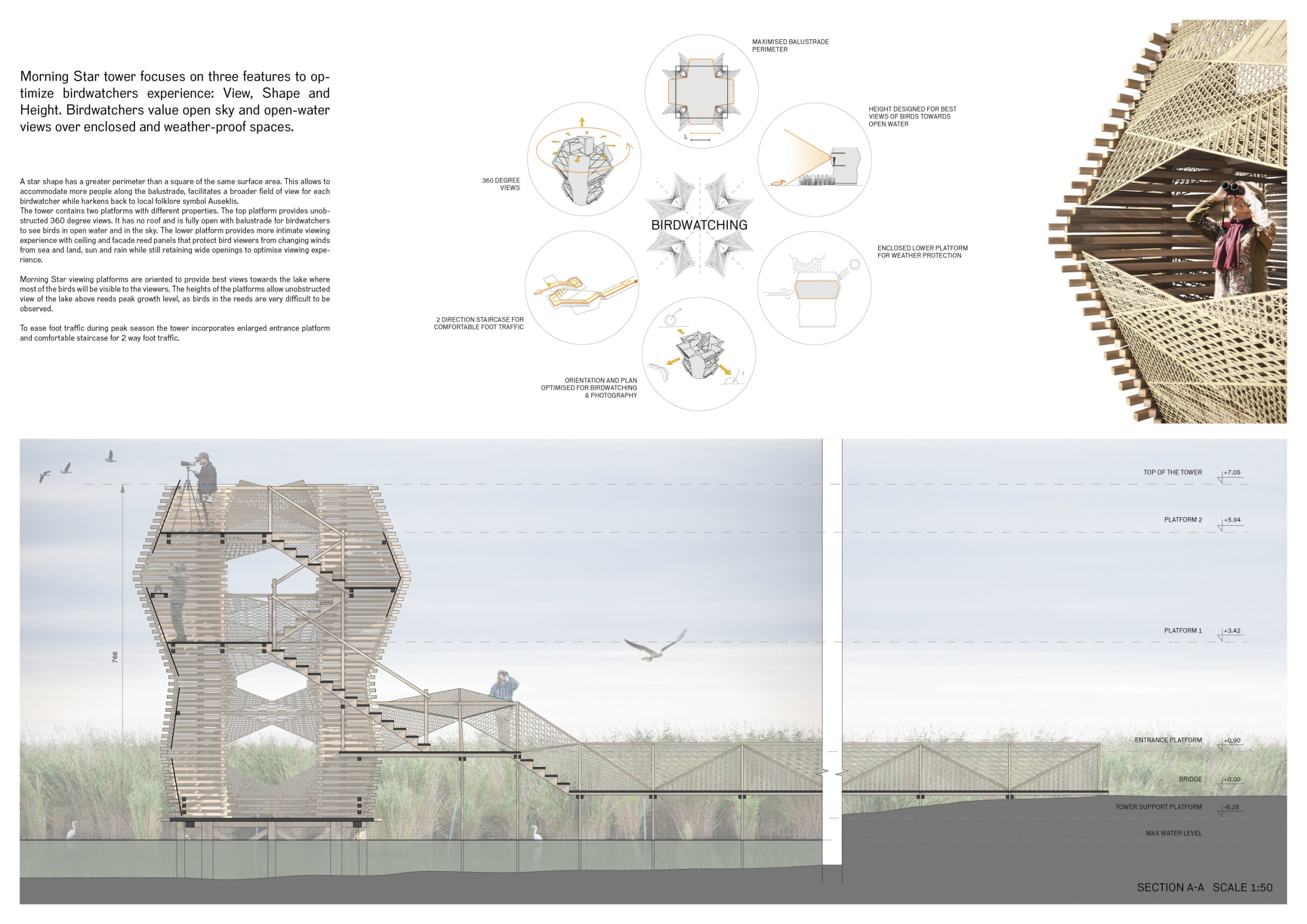 Architecture project // Hexagonal Observation Tower Crafted from Local ...