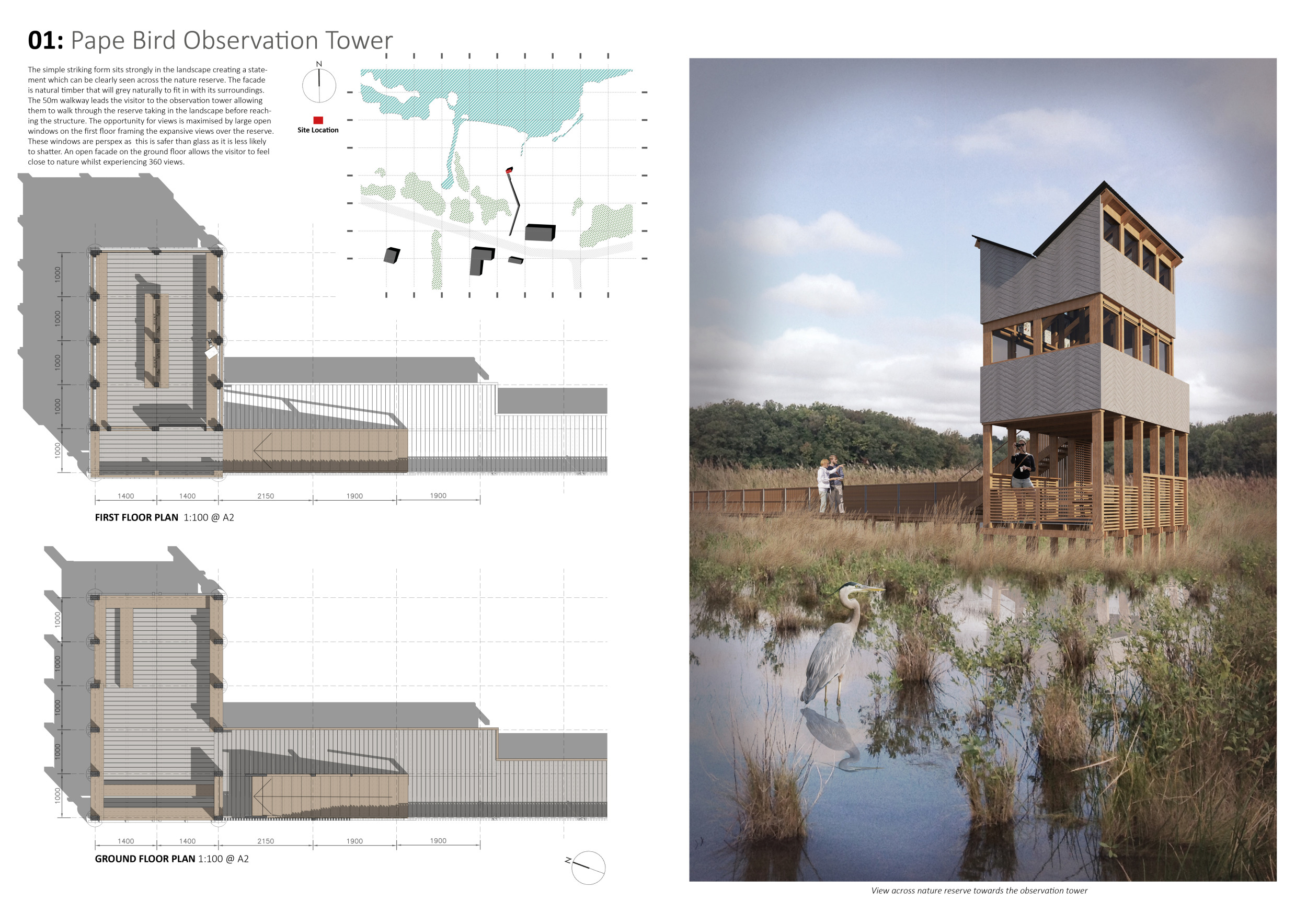 Architecture project // Elevated Observation Platform Crafted from ...