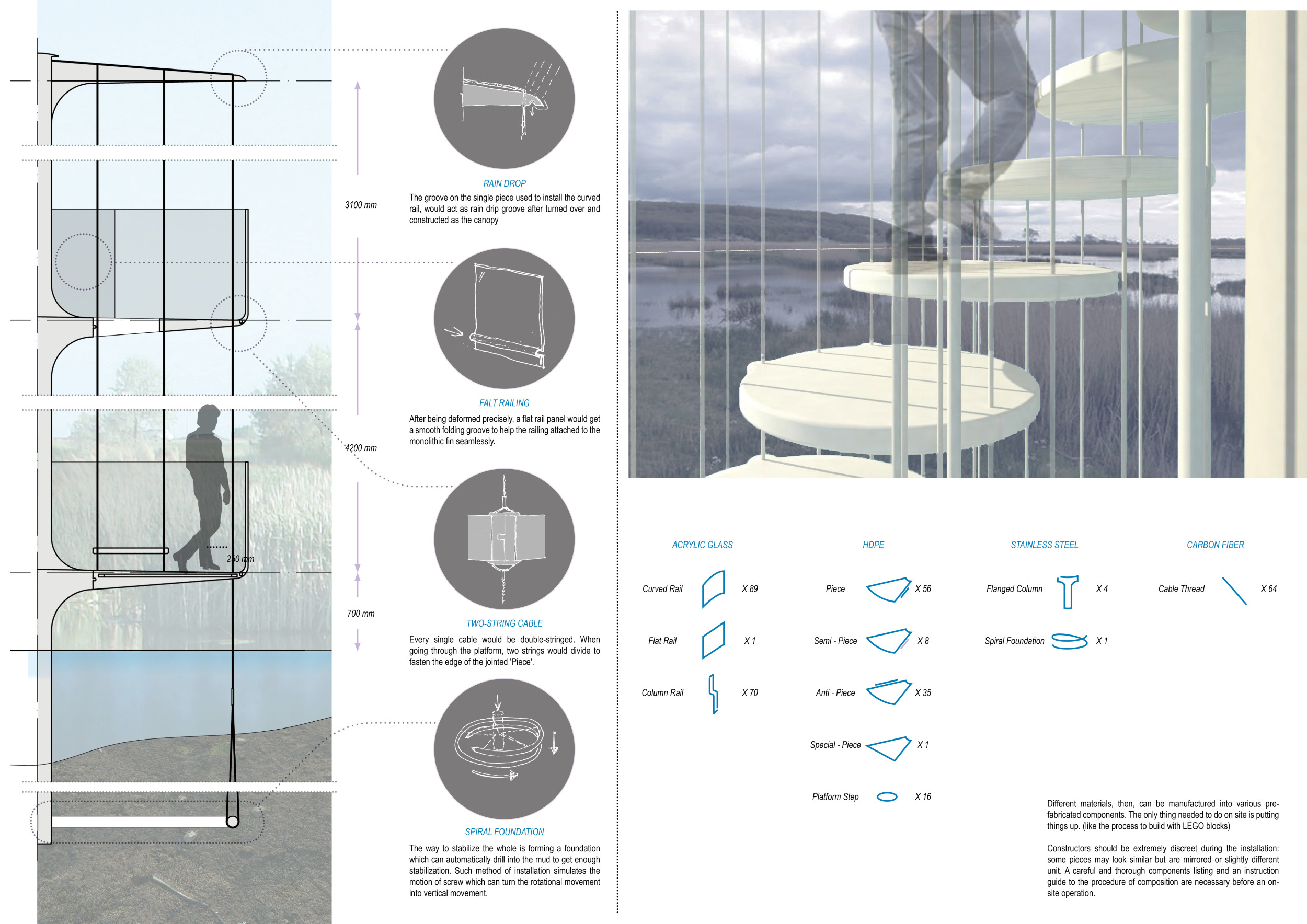 Architecture project // Floating Observation Tower Constructed with ...