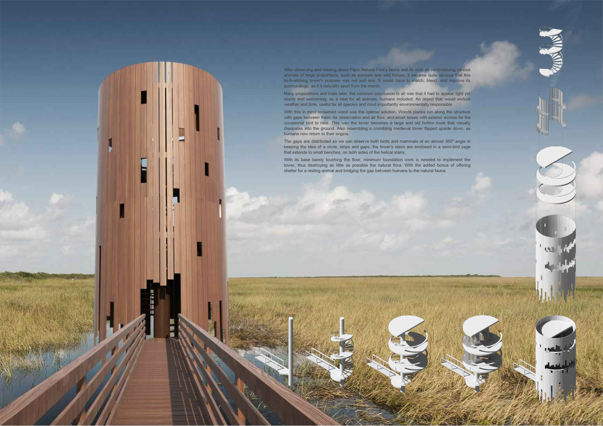 Architecture project // Cylindrical Reclaimed Wood Structure Enhancing ...