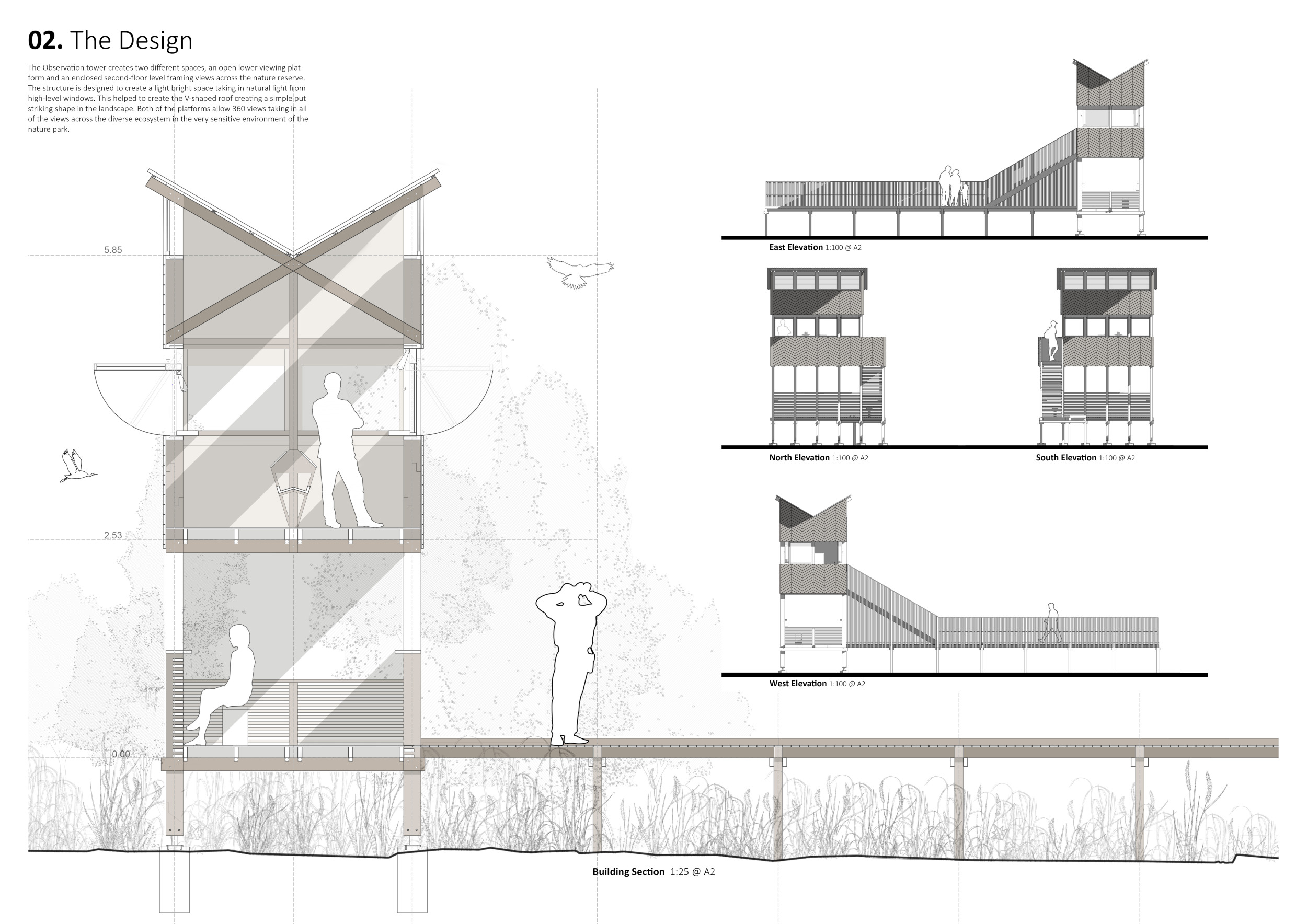 Architecture project // Elevated Observation Platform Crafted from ...