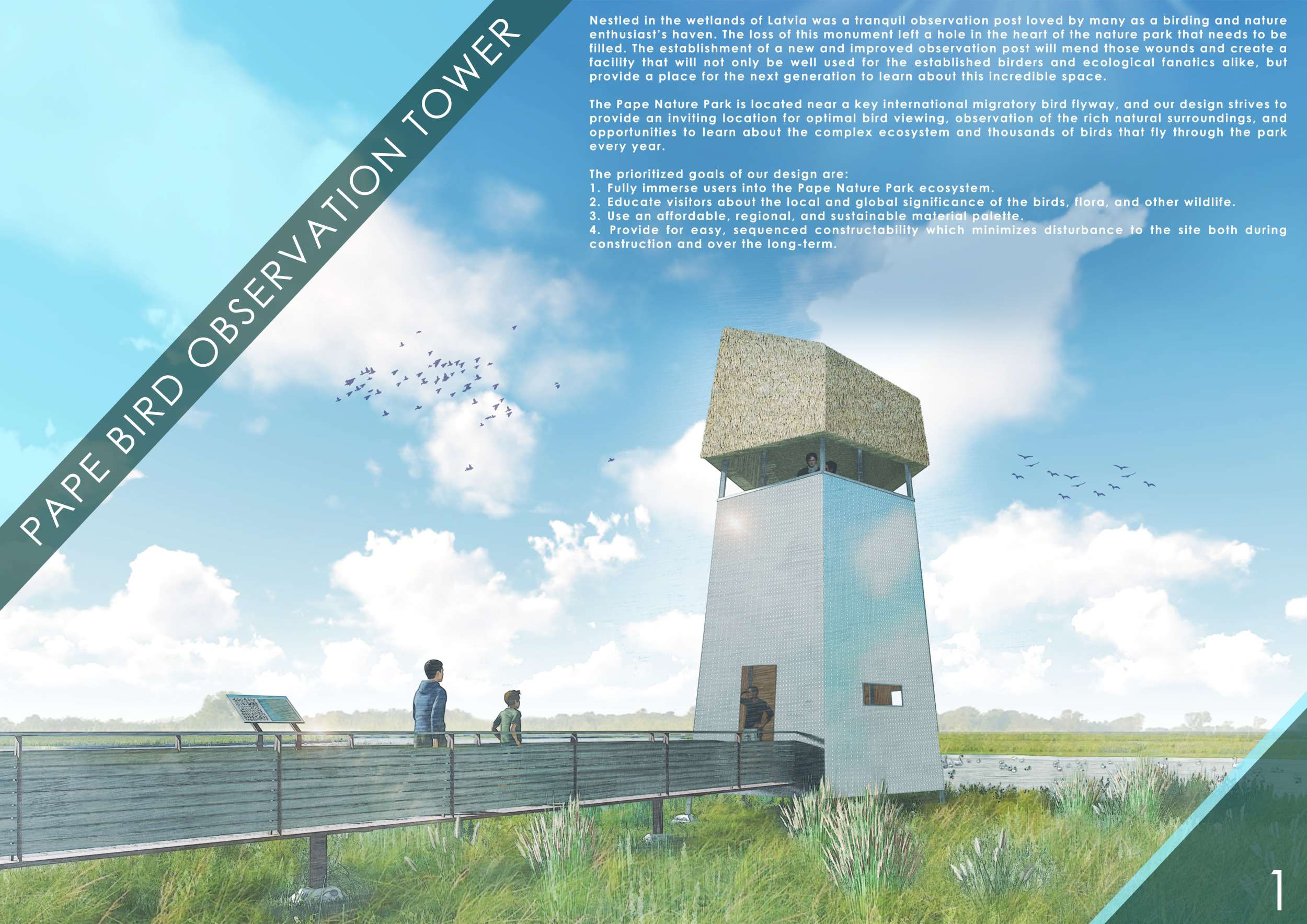 Architecture project // Reflective Stainless Steel and Thatched Roof ...