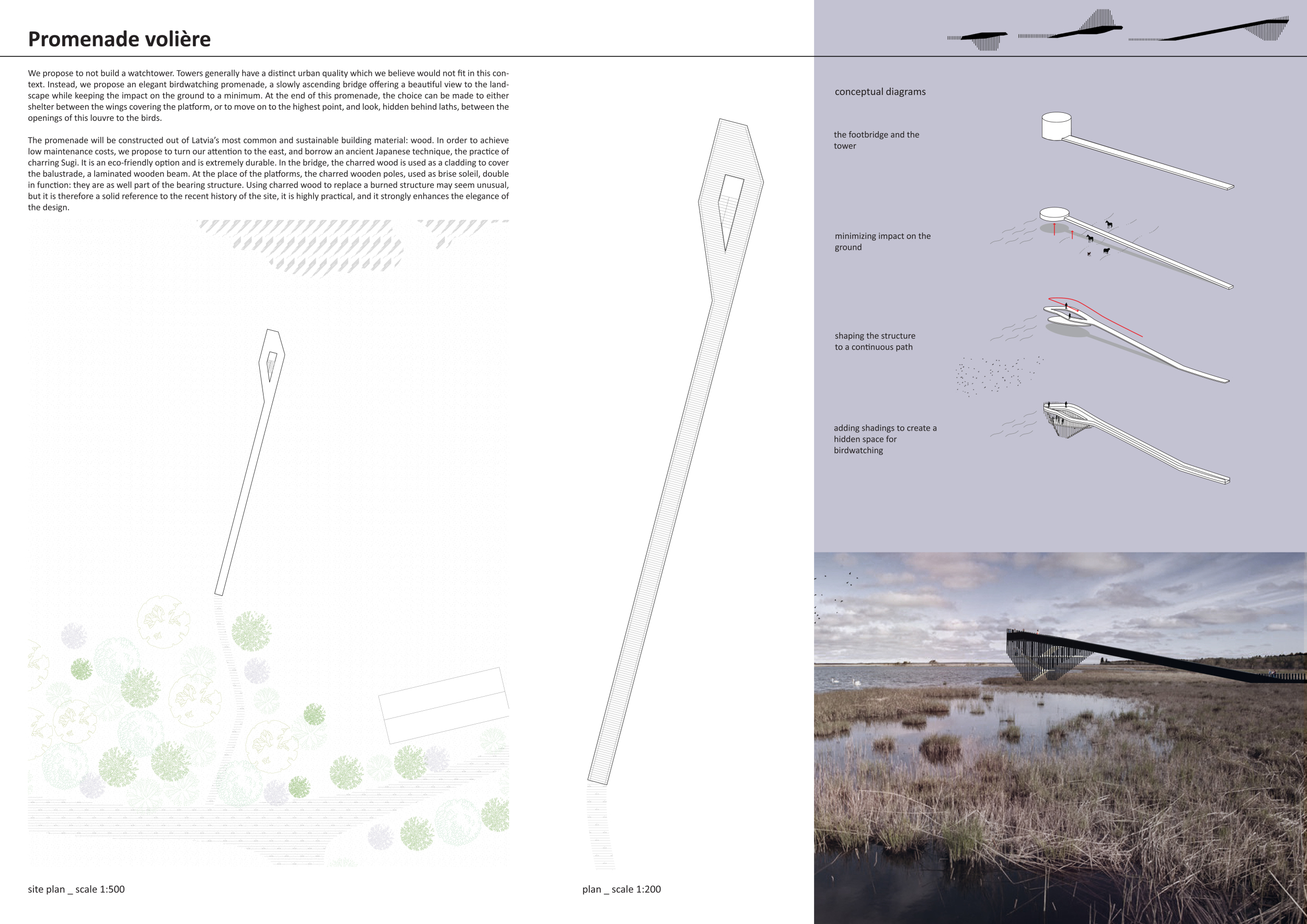 Architecture project // Charred Wood Integration in a Contextual Linear ...