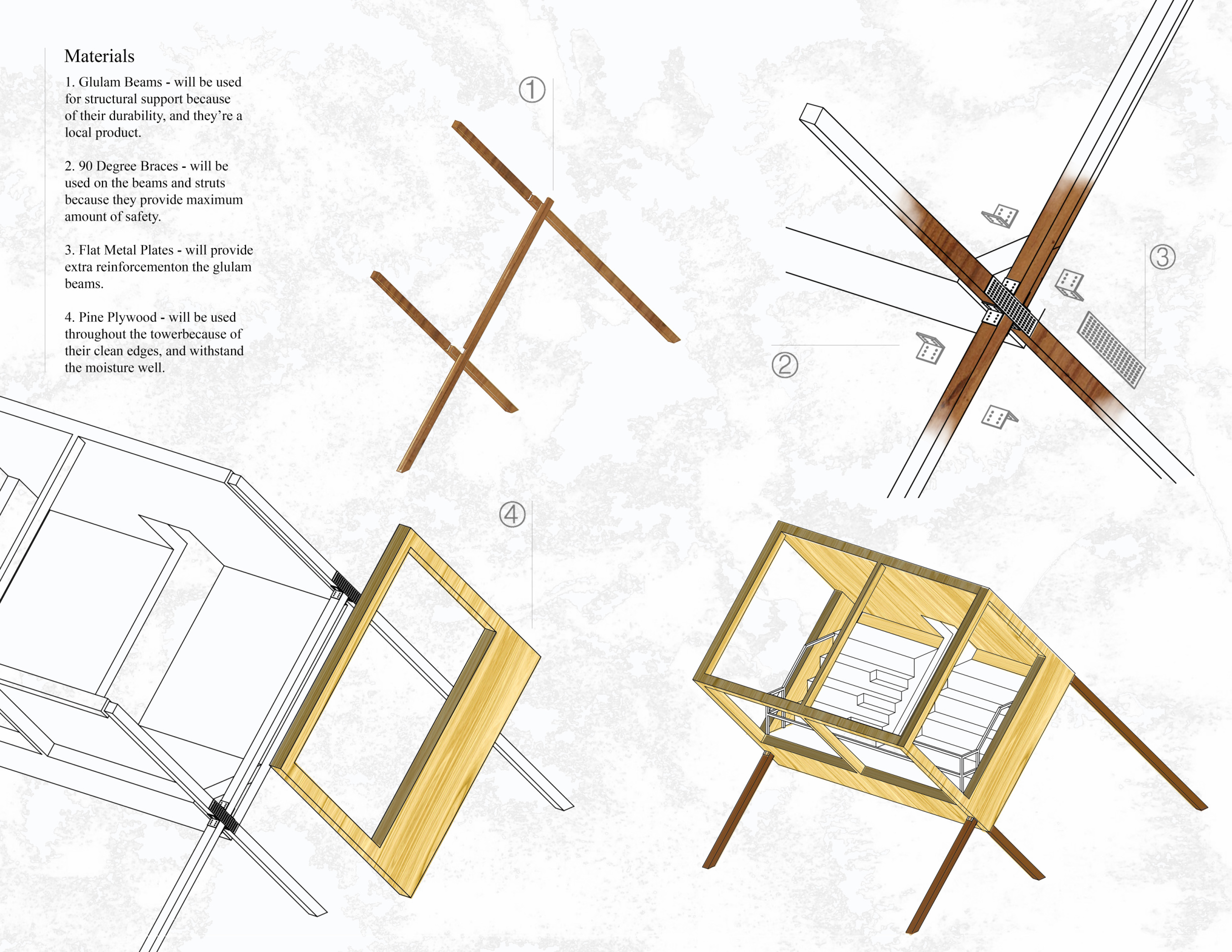Architecture project // Tilted Cubes of Charred Wood and Glulam Beams ...