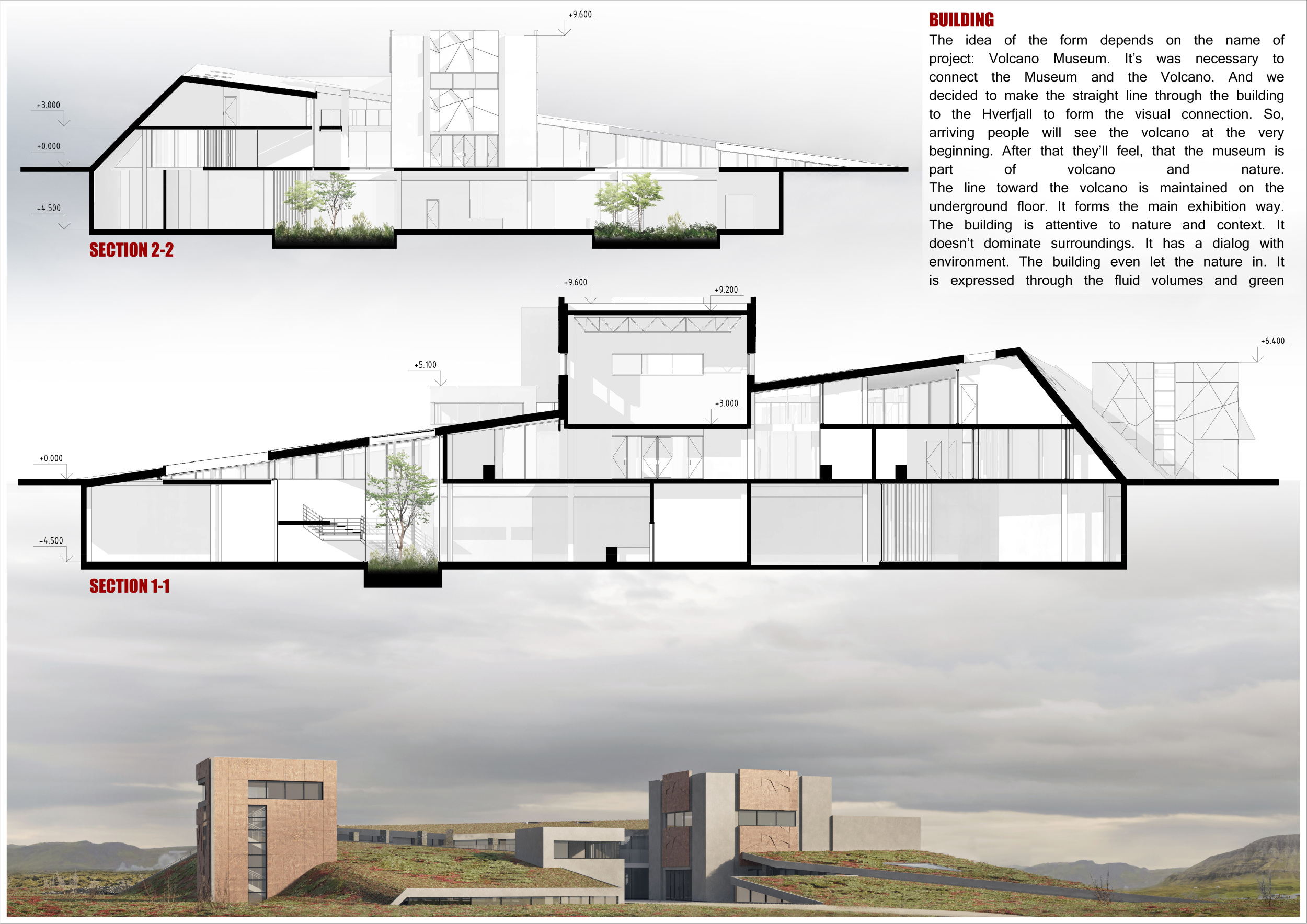 Architecture project // Underground Integration with Earth Tones and ...