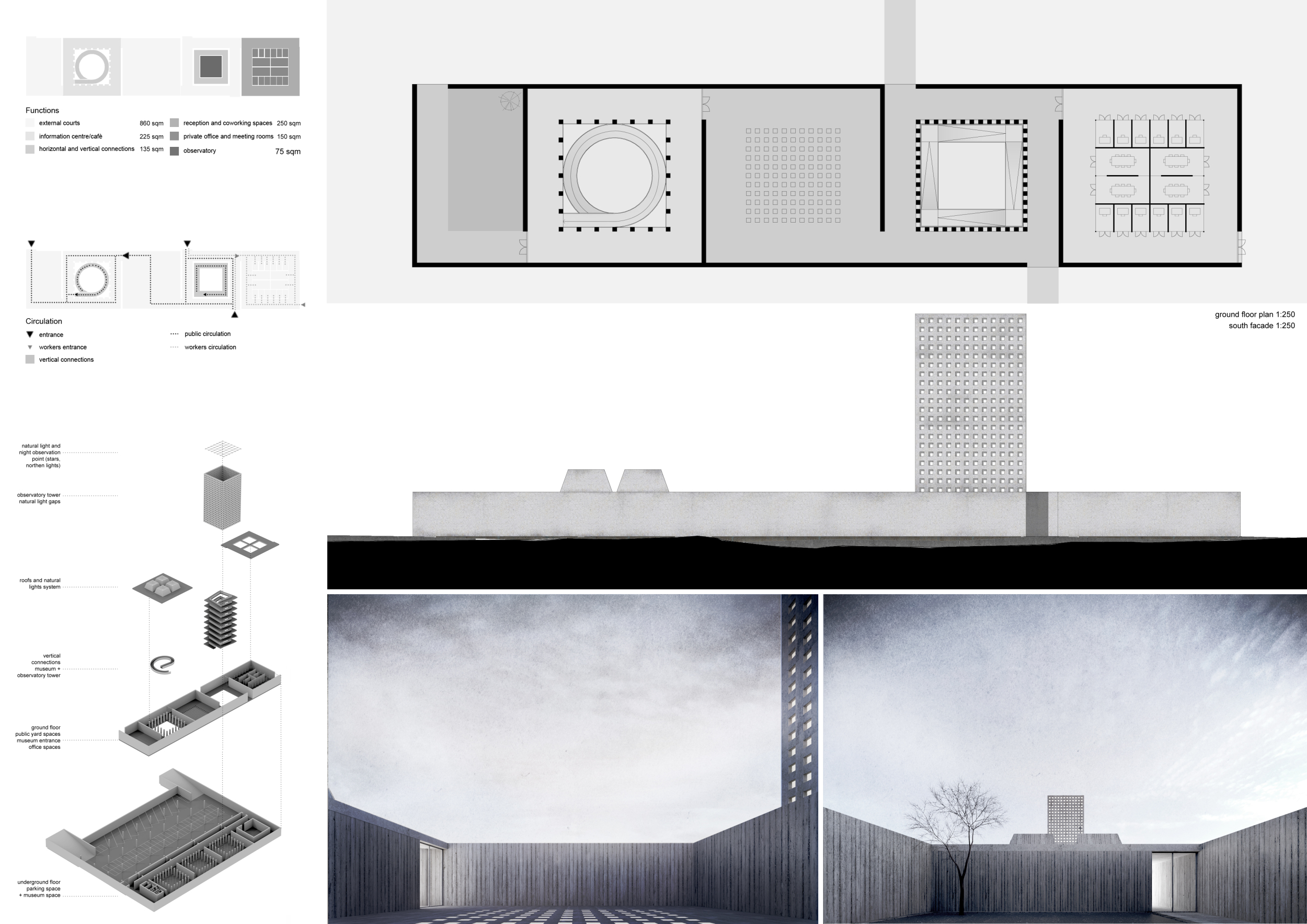 Architecture project // Geothermal Observatory Tower with Sunpipes for ...