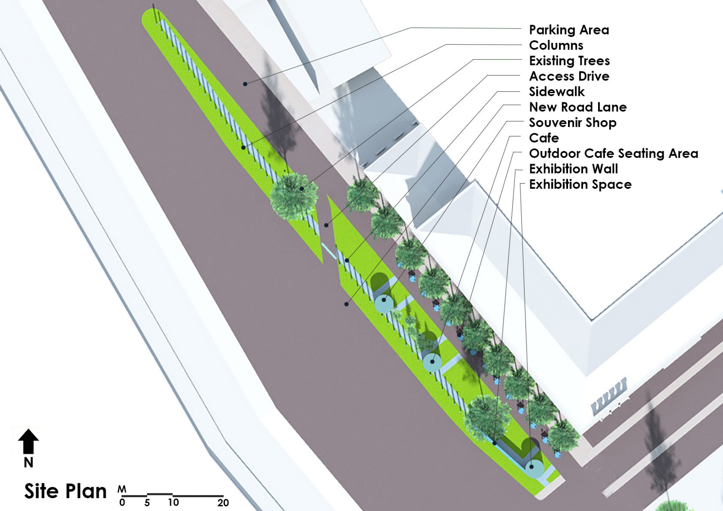 Architecture project // Reflective Aluminum Columns and Sustainable ...