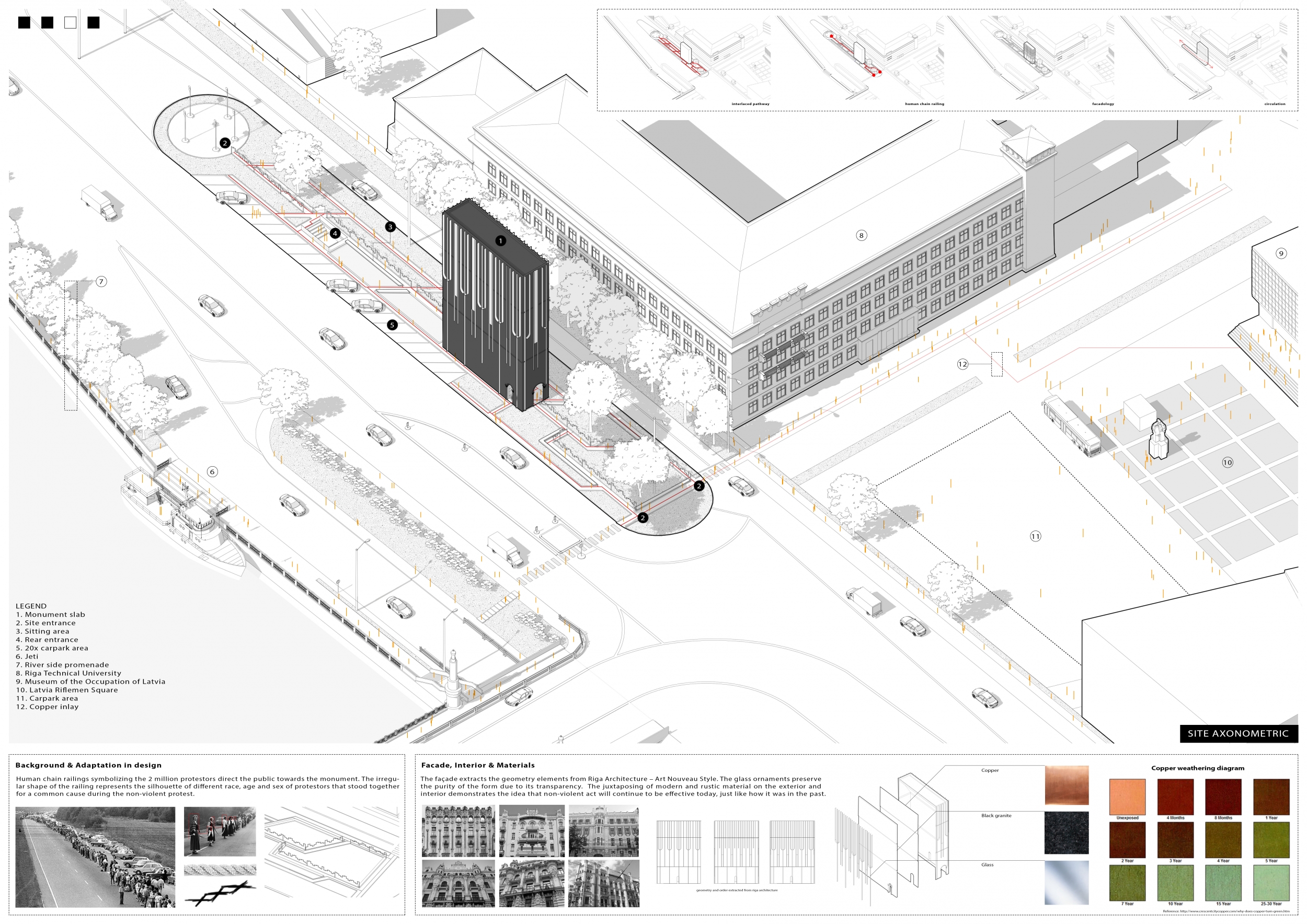 Architecture project // Weathered Corten Steel and Reflective Water ...