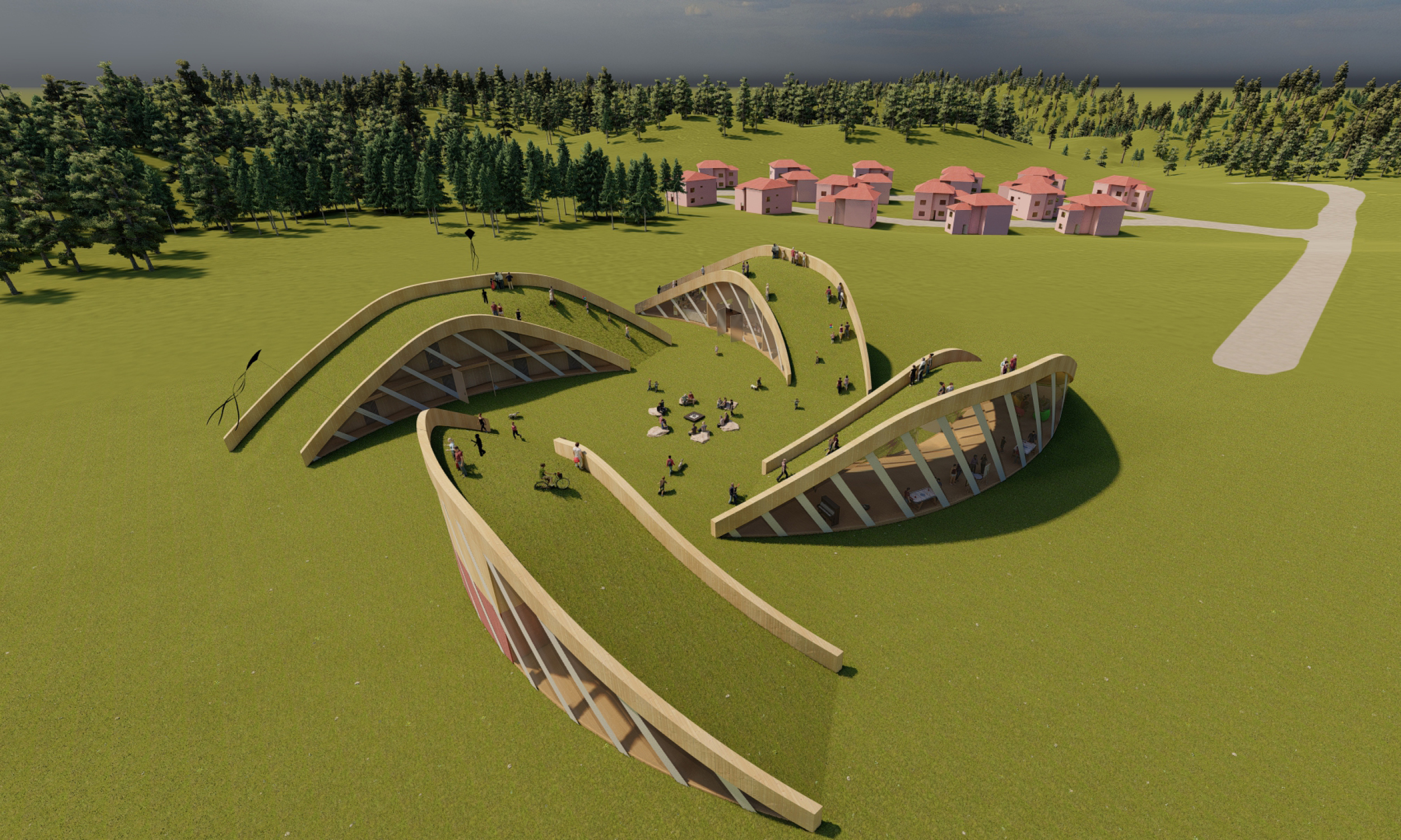 Architecture project // Petal-Inspired Peaks Blending with Mountainous ...
