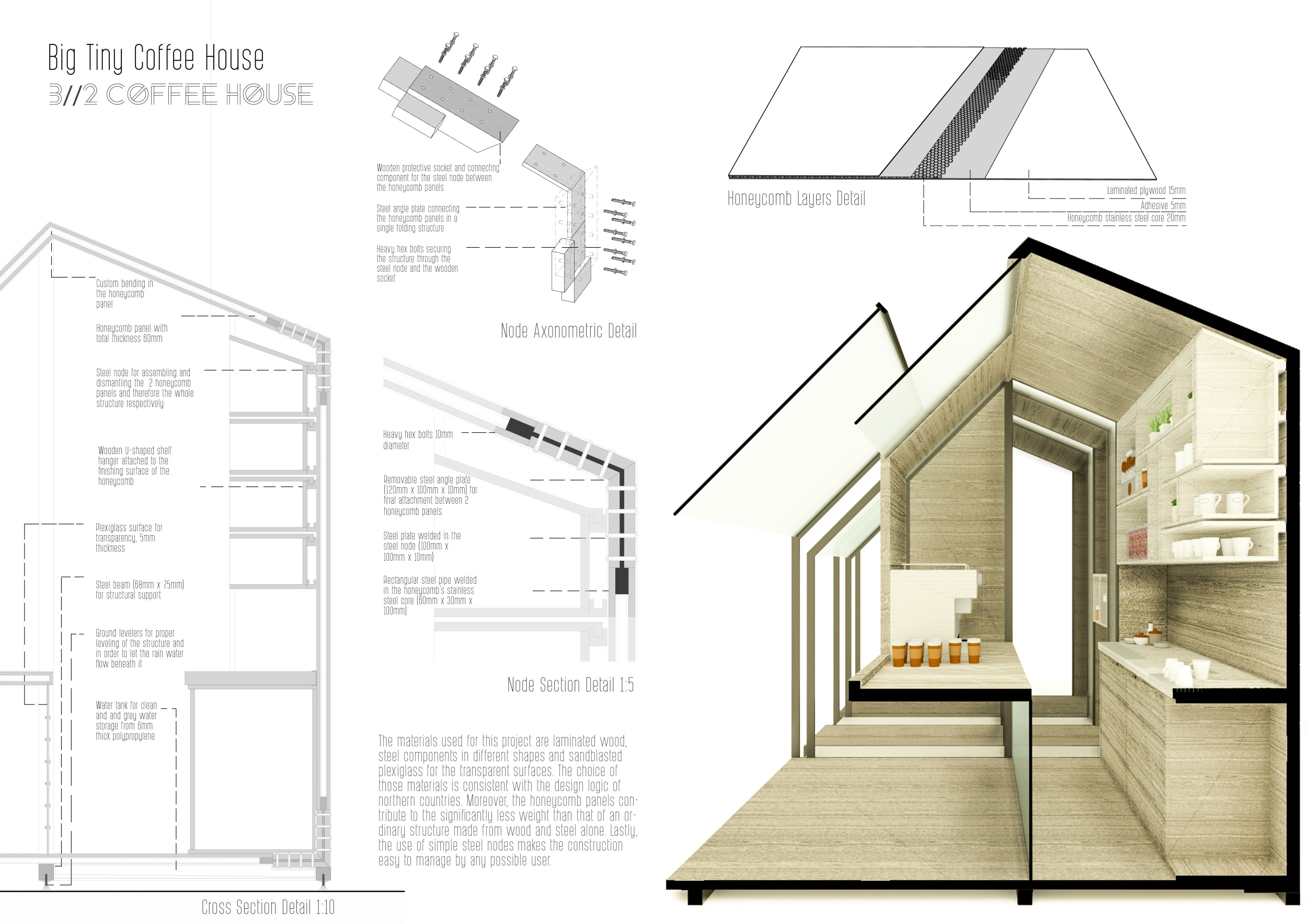 Architecture project // Laminated Wood and Honeycomb Panels Forming a ...
