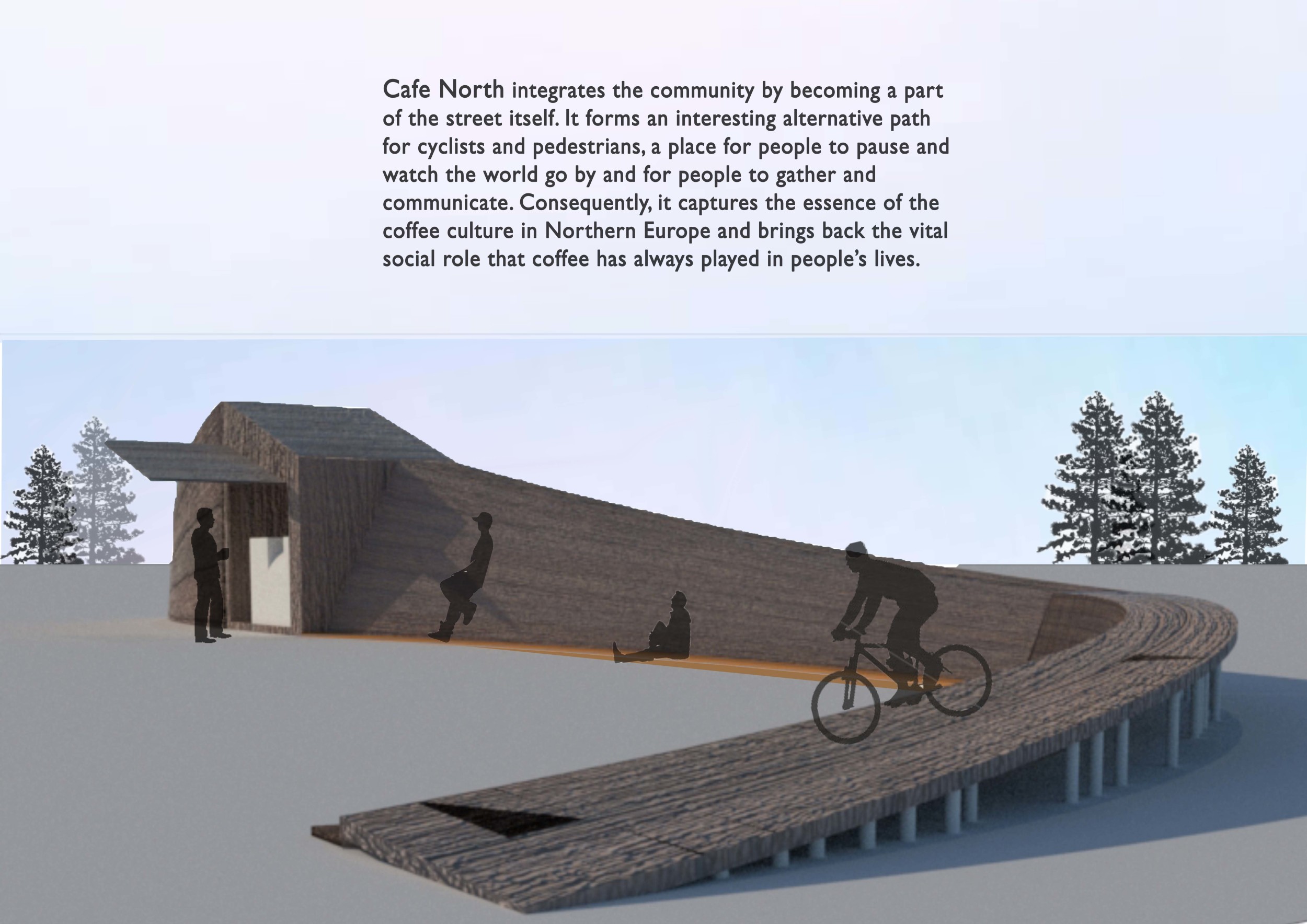 Architecture project // Inclined Aluminium Ramp with Wooden Seating ...