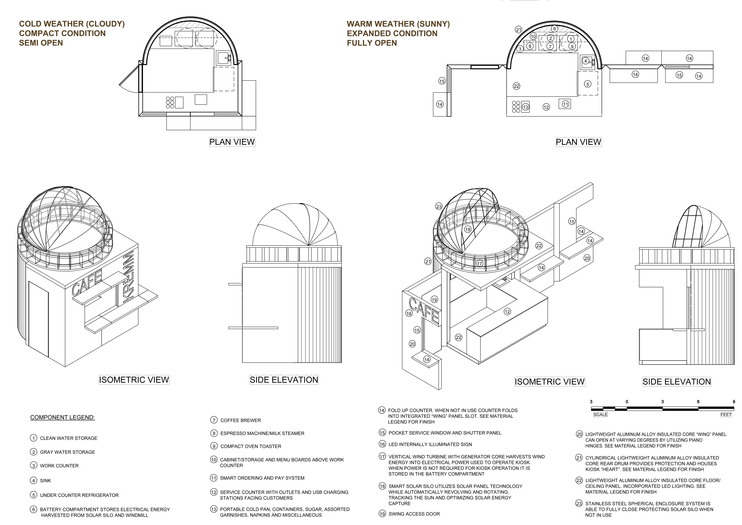 Architecture project // Rotating Solar Silo and Charred Wood Facade in ...