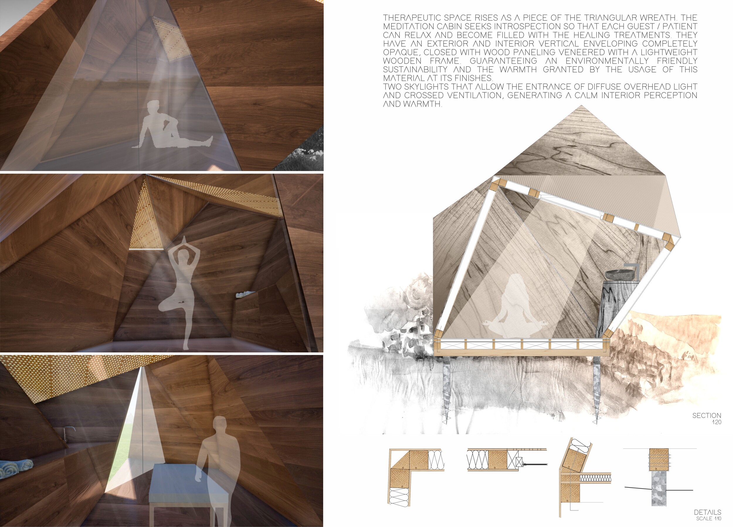 Architecture project // Triangular Cabins Blending Wood Paneling and ...