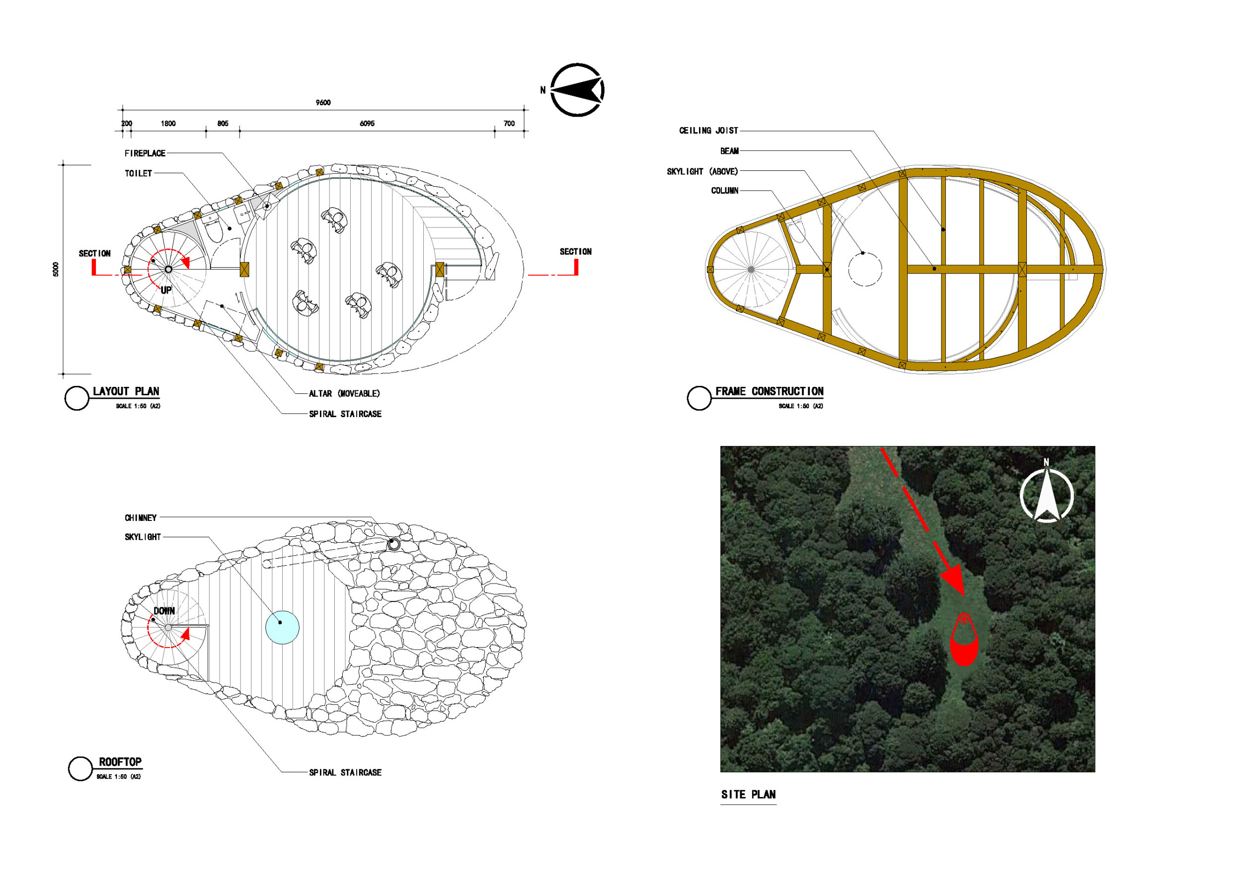 Architecture project // Floating Stone Elements in a Circular ...