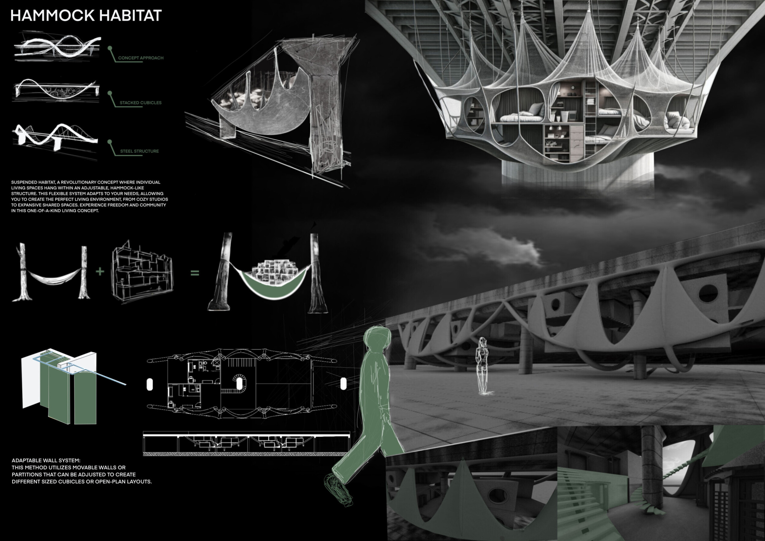 Architecture project // Suspended Living Units Crafted from Steel and ...