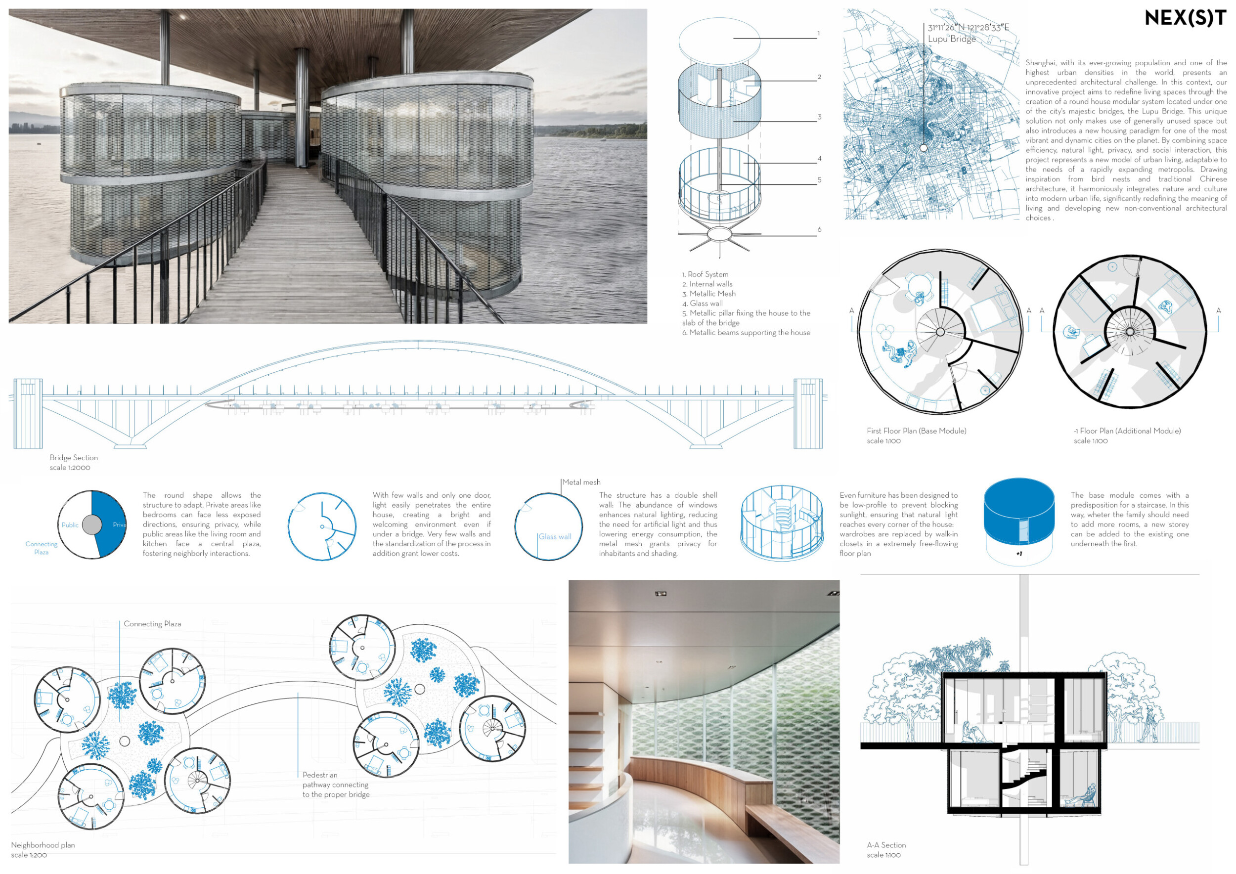 Architecture project // Circular Living Spaces Enhanced by Metal Mesh ...