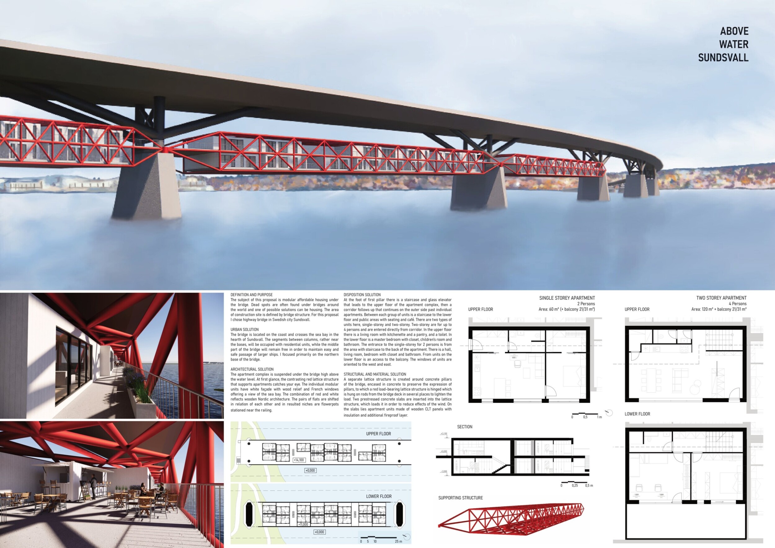 Architecture project // Suspended Living Spaces Crafted from Steel and ...
