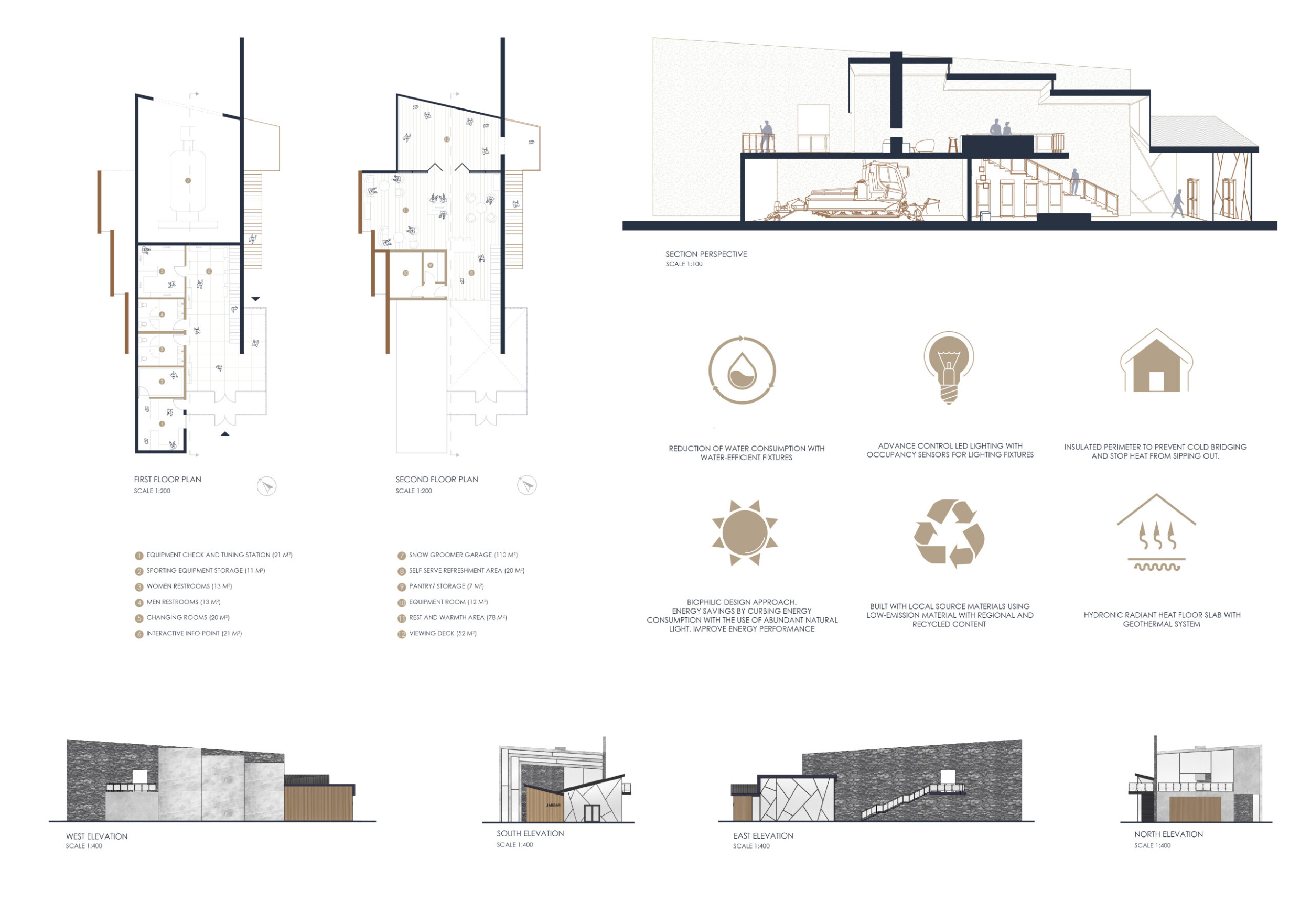 Architecture project // Obsidian Clad Lodge Embracing Geothermal ...