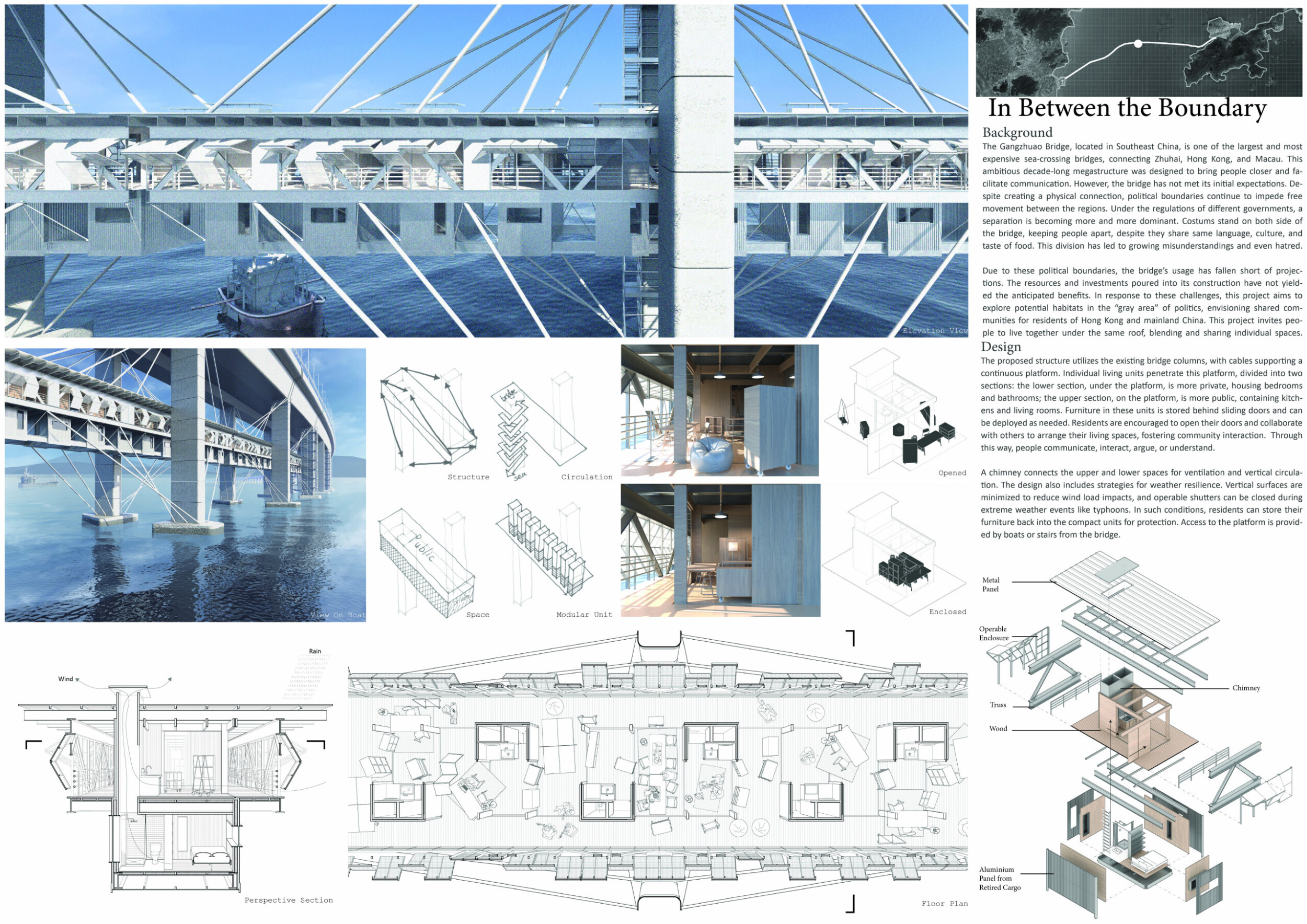 Architecture project // Repurposed Bridge Columns Supporting Modular ...