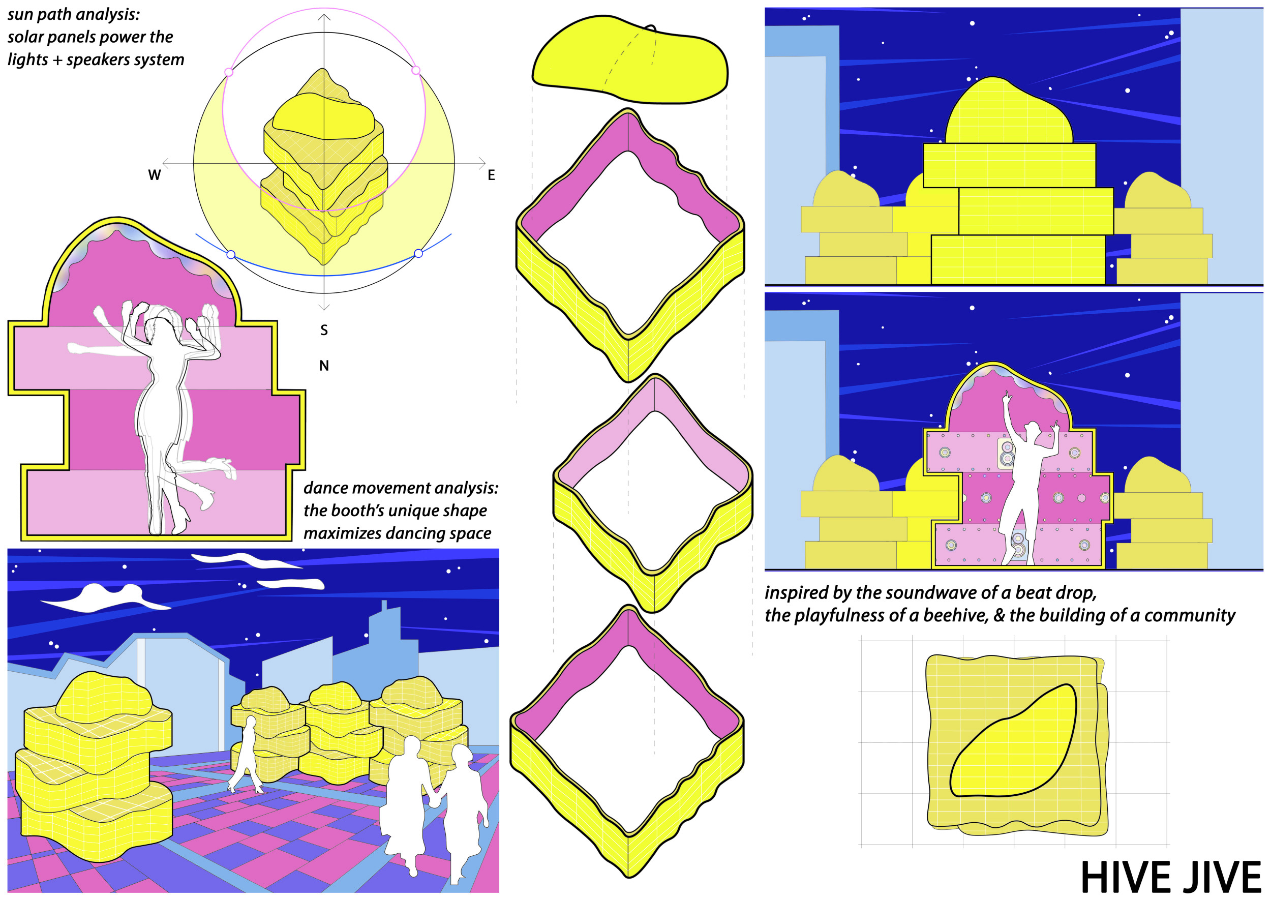 Architecture project // Soundwave-Inspired Booth Featuring Solar Panels ...