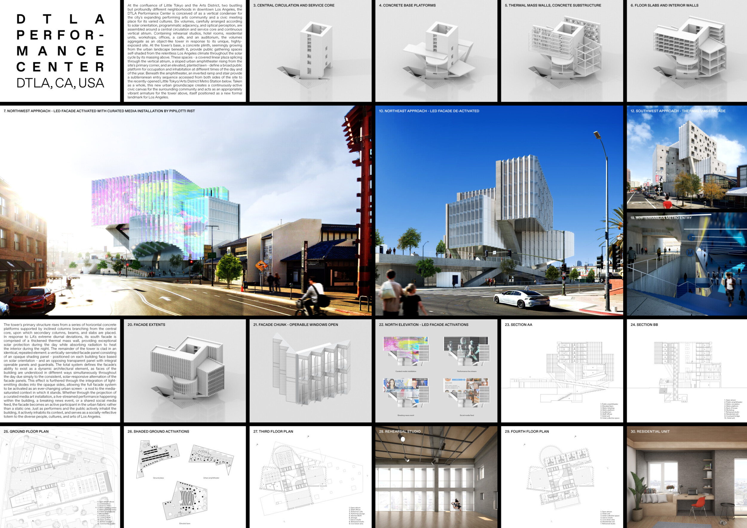 Architecture project // Media-Responsive Facade with Concrete and Glass ...