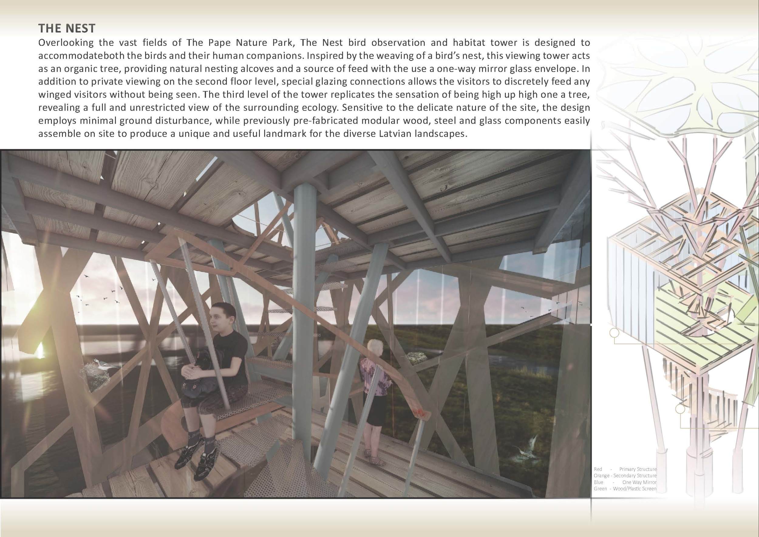 Architecture project // One-Way Mirrored Glass Observation Tower ...