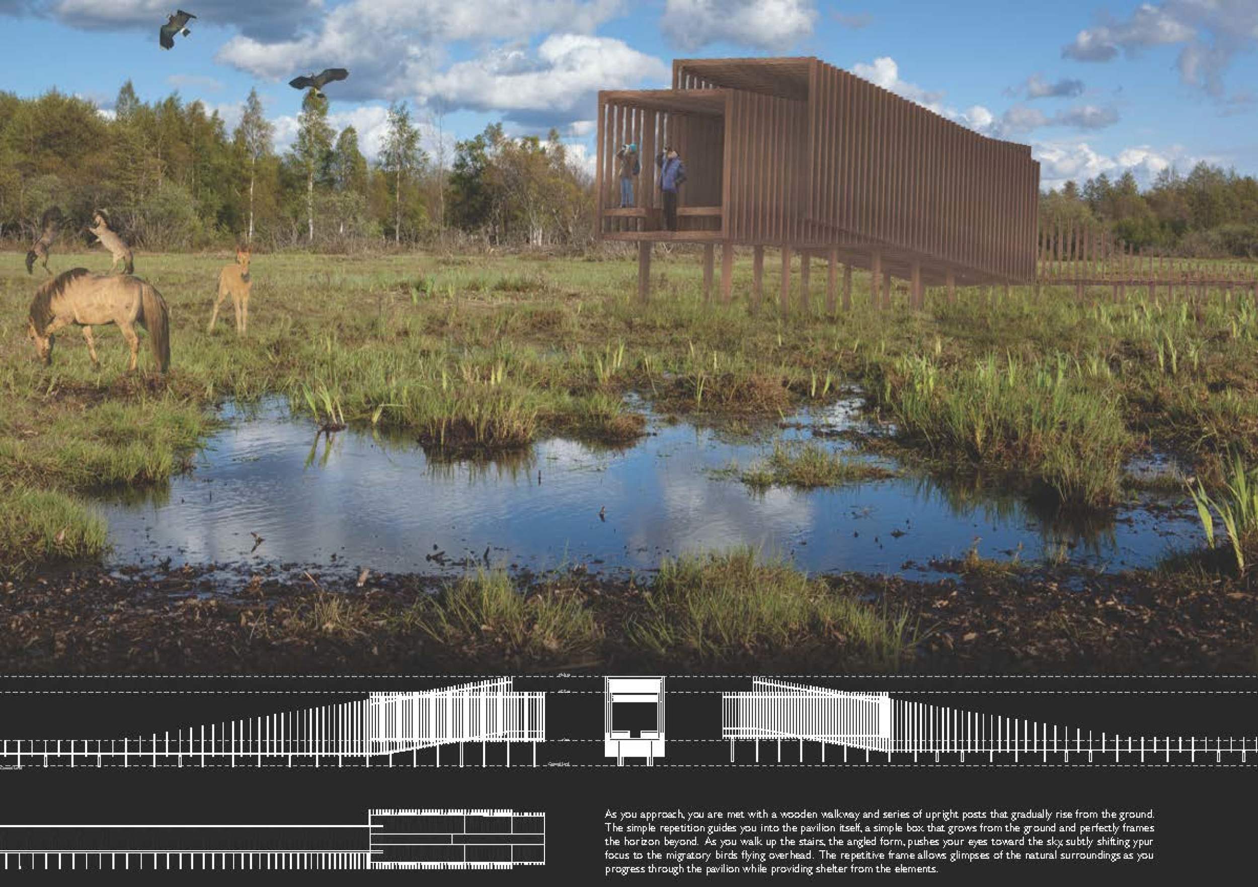Architecture project // Elevated Viewing Platform Crafted from Locally ...