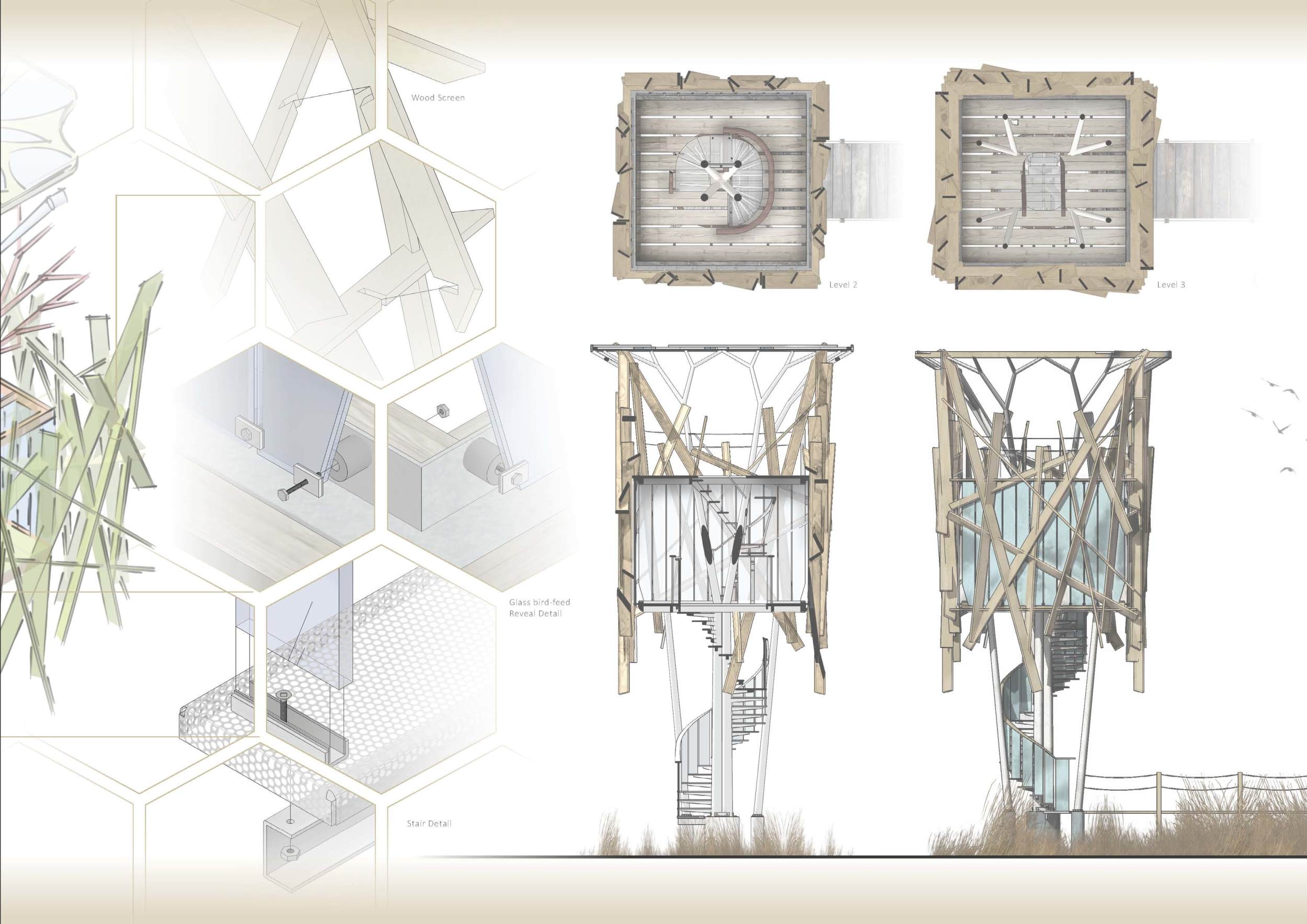 Architecture project // One-Way Mirrored Glass Observation Tower ...