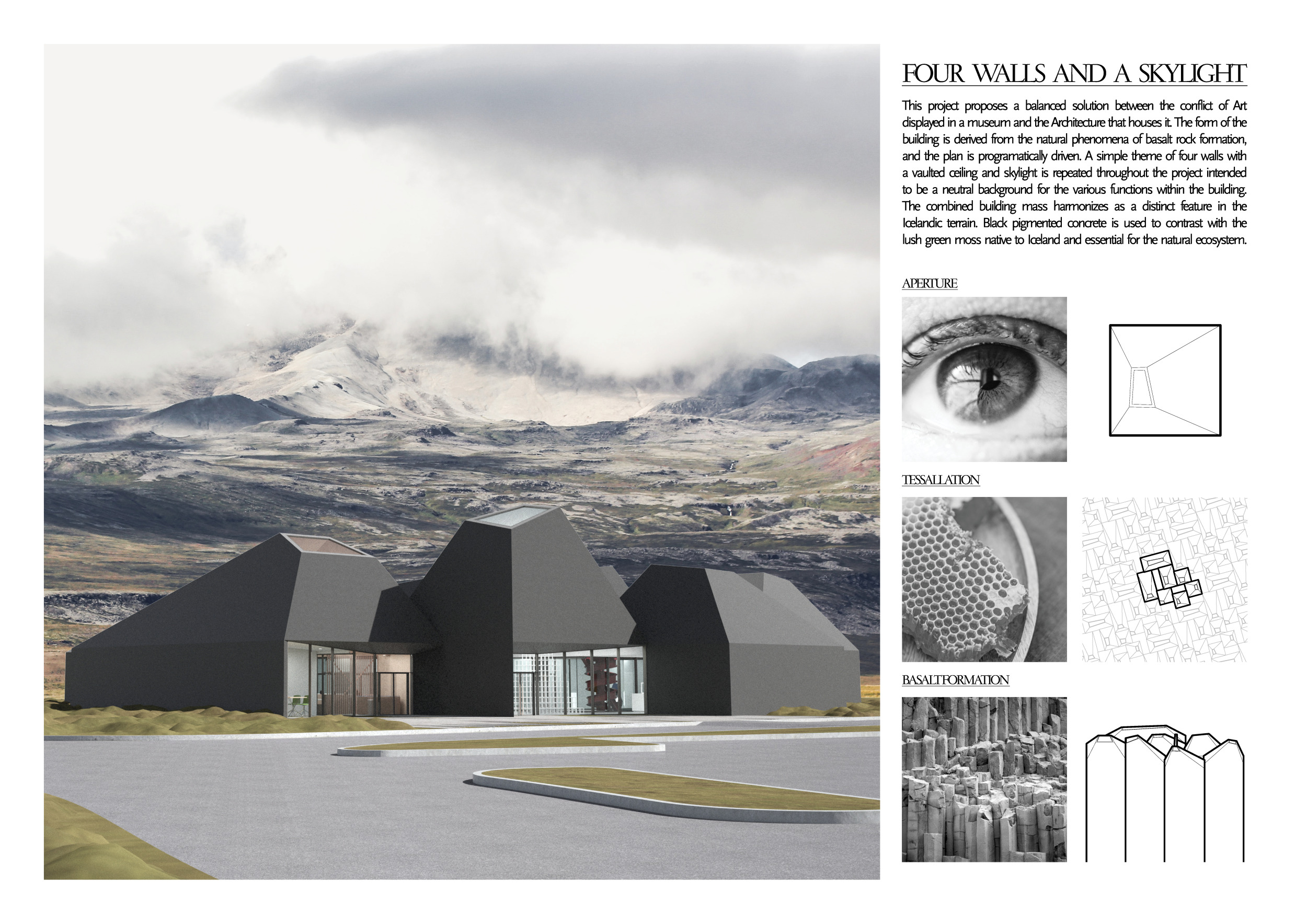 Architecture project // Basalt-Inspired Concrete Form with Dynamic ...