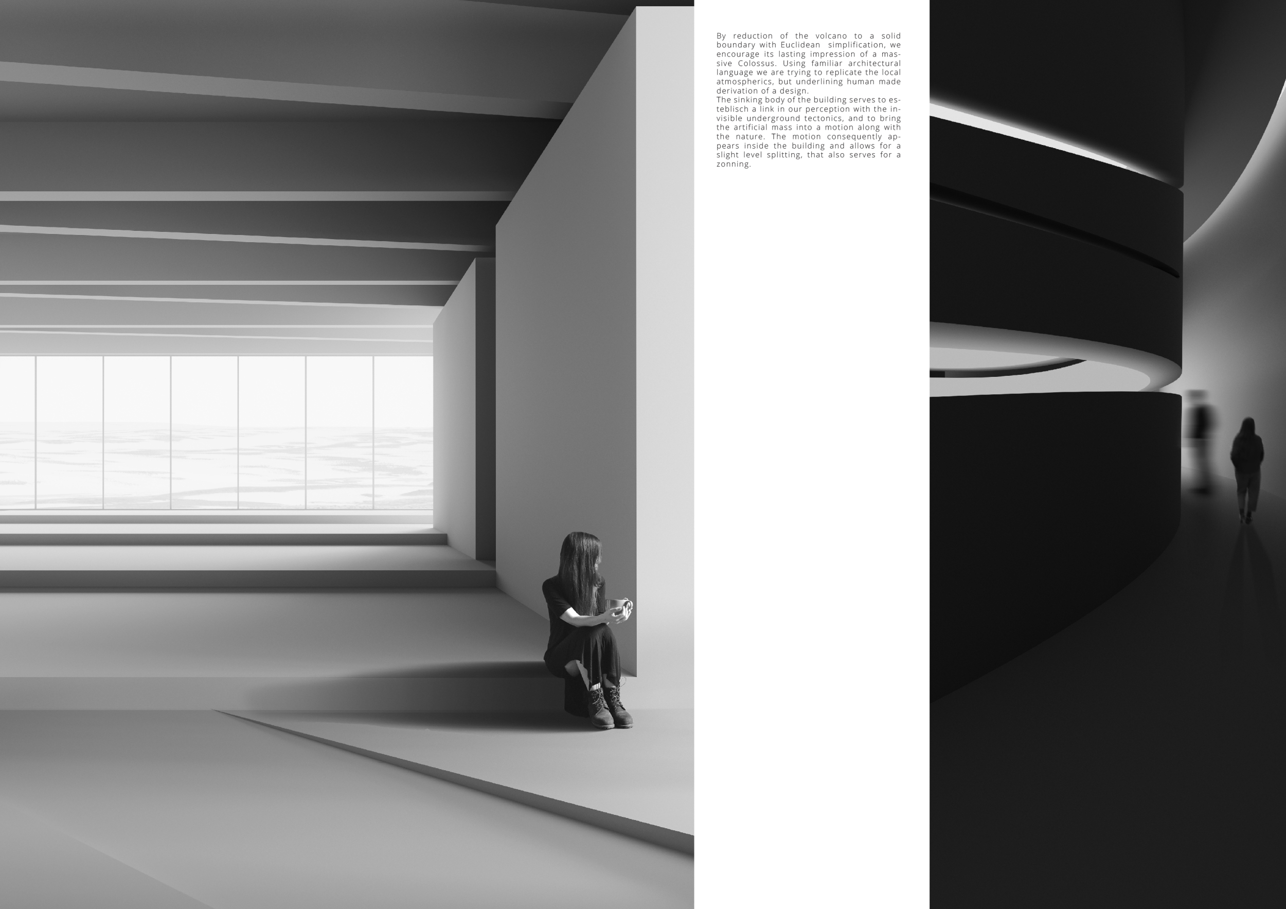 Architecture project // Concrete Volume Embracing Geological Context in ...
