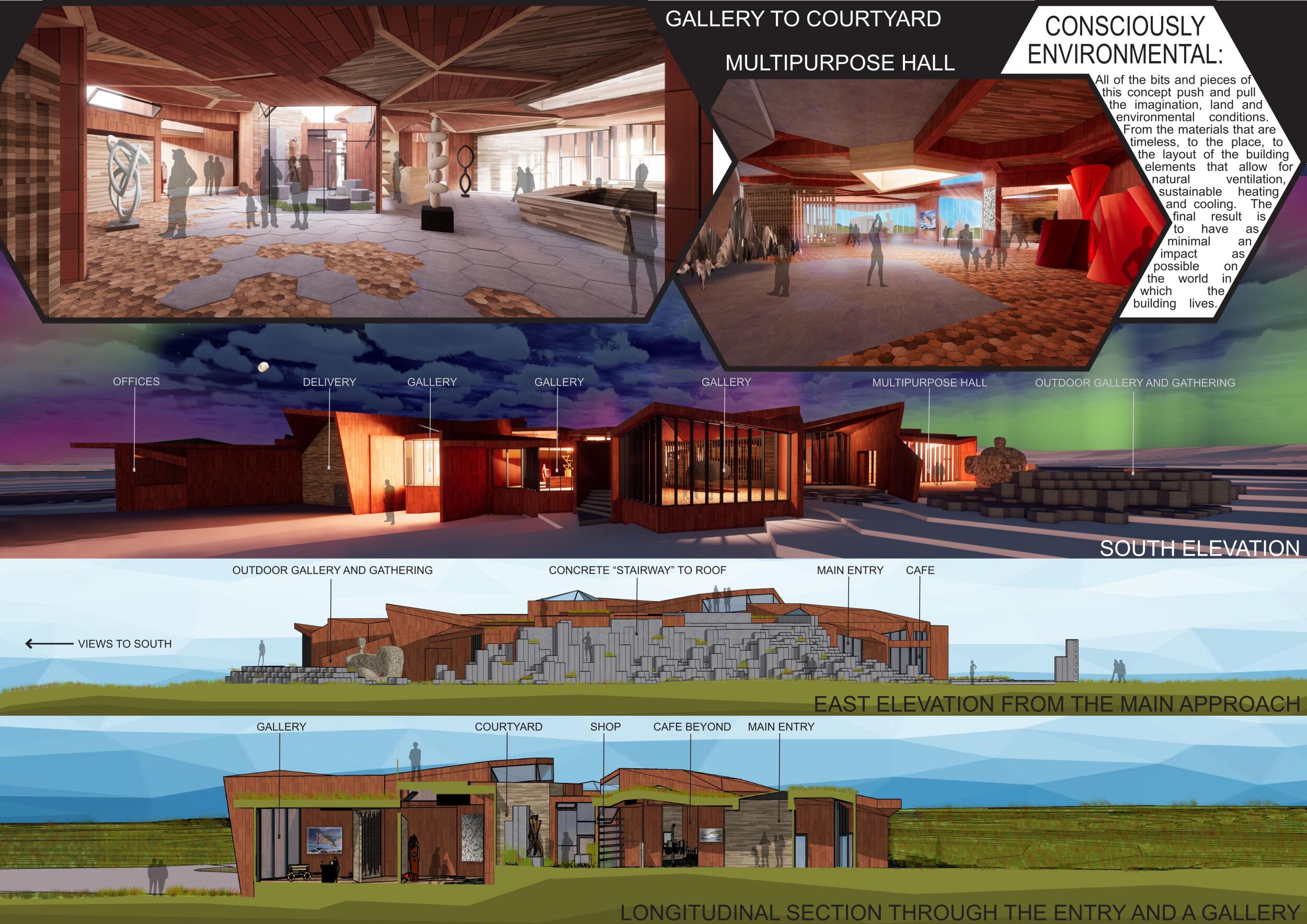 Architecture project // Basalt Cladding and Turf Roofs Create ...