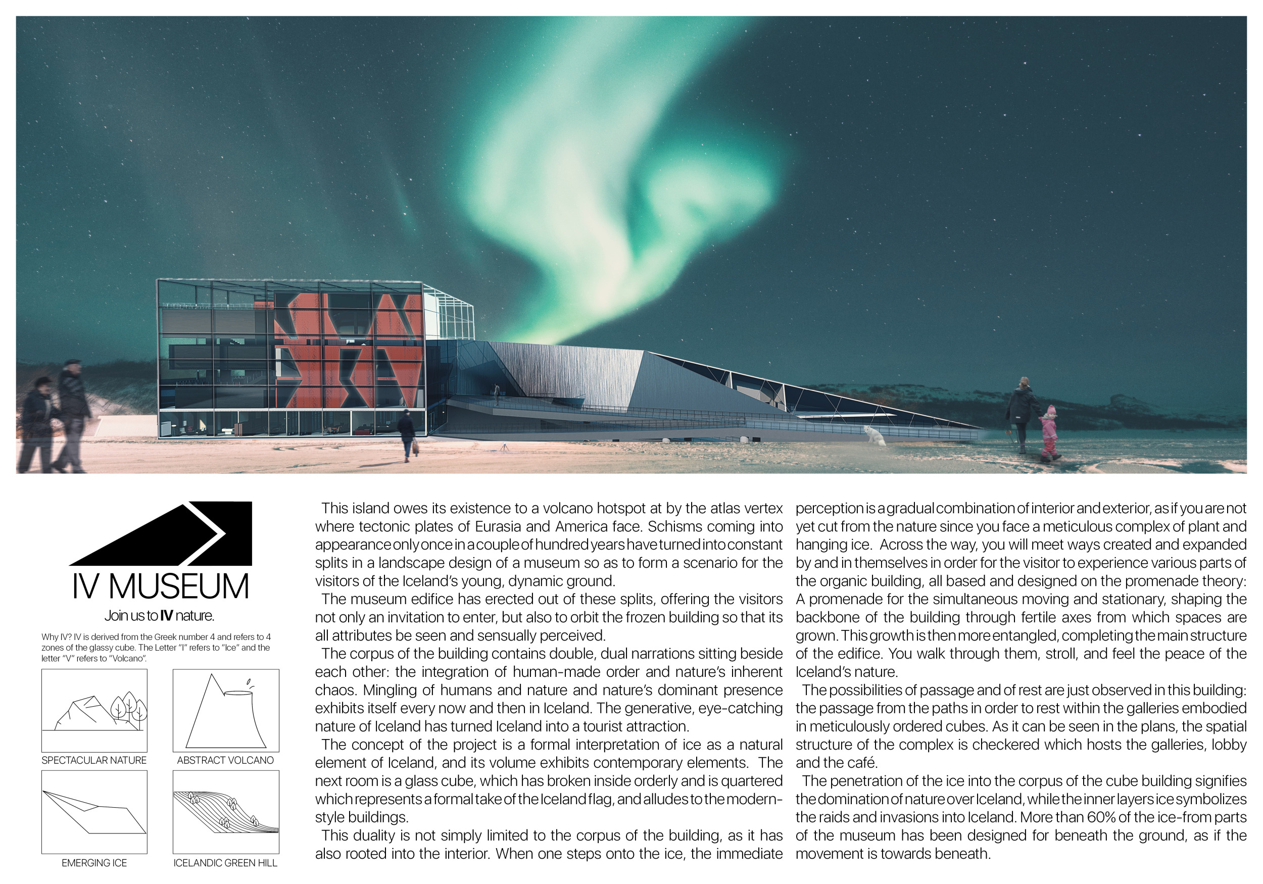 Architecture project // Volcanic Ice Cube Surrounded by Nature's ...