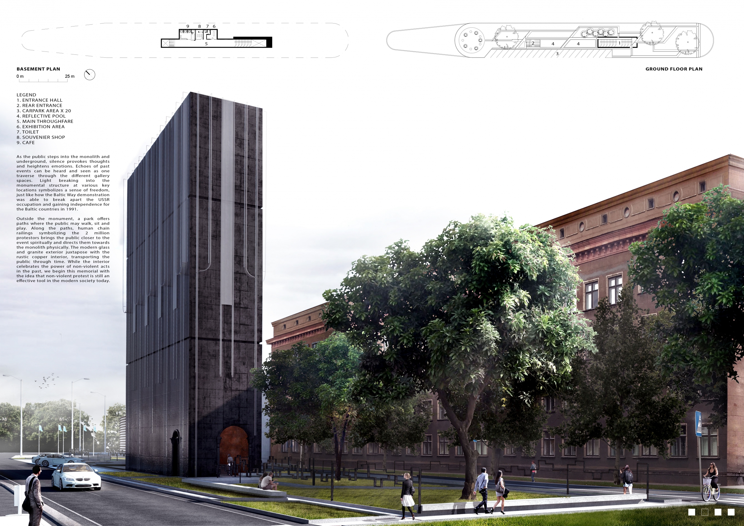 Architecture project // Weathered Corten Steel and Reflective Water ...