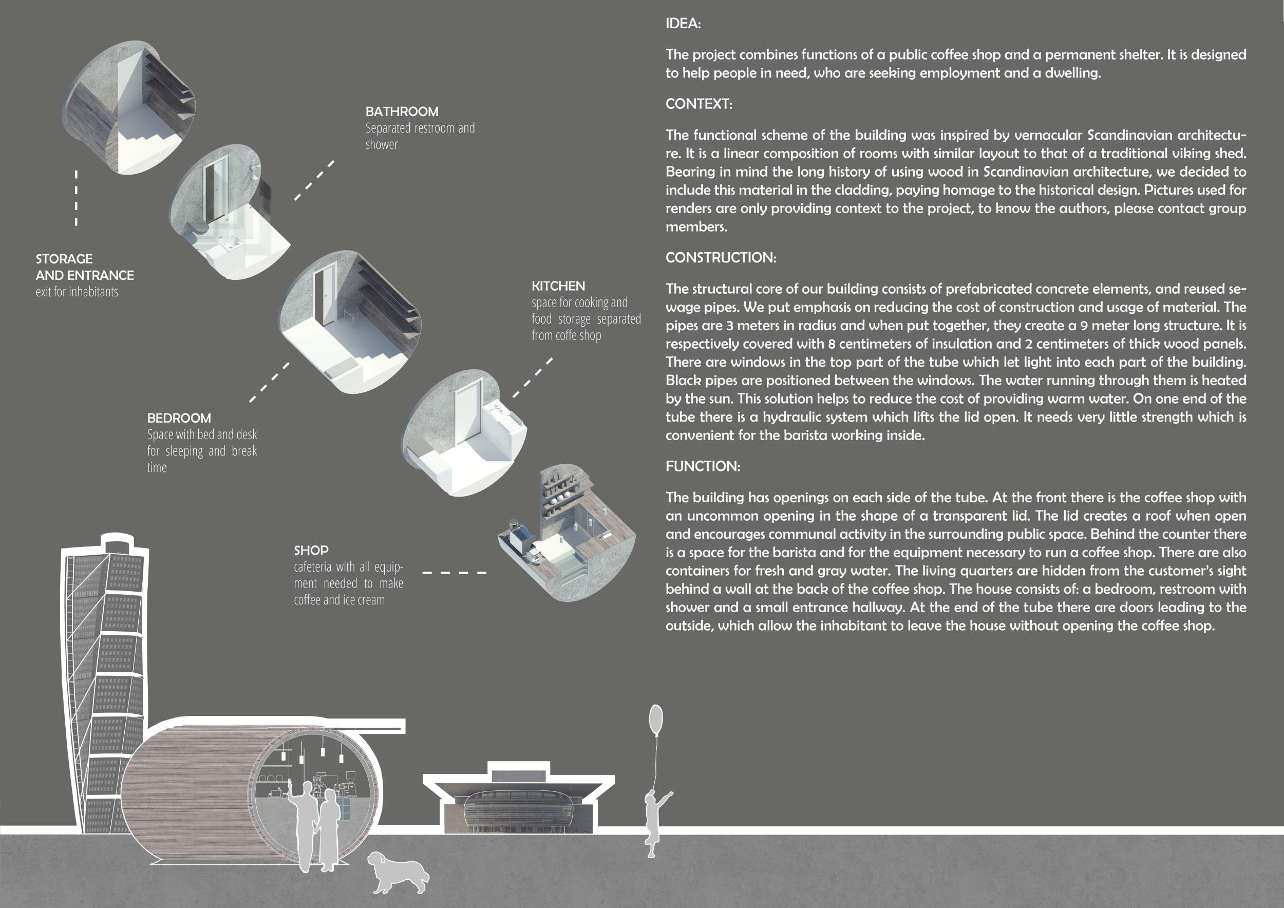 Architecture project // Transparent Lid Structure Combining Reused ...