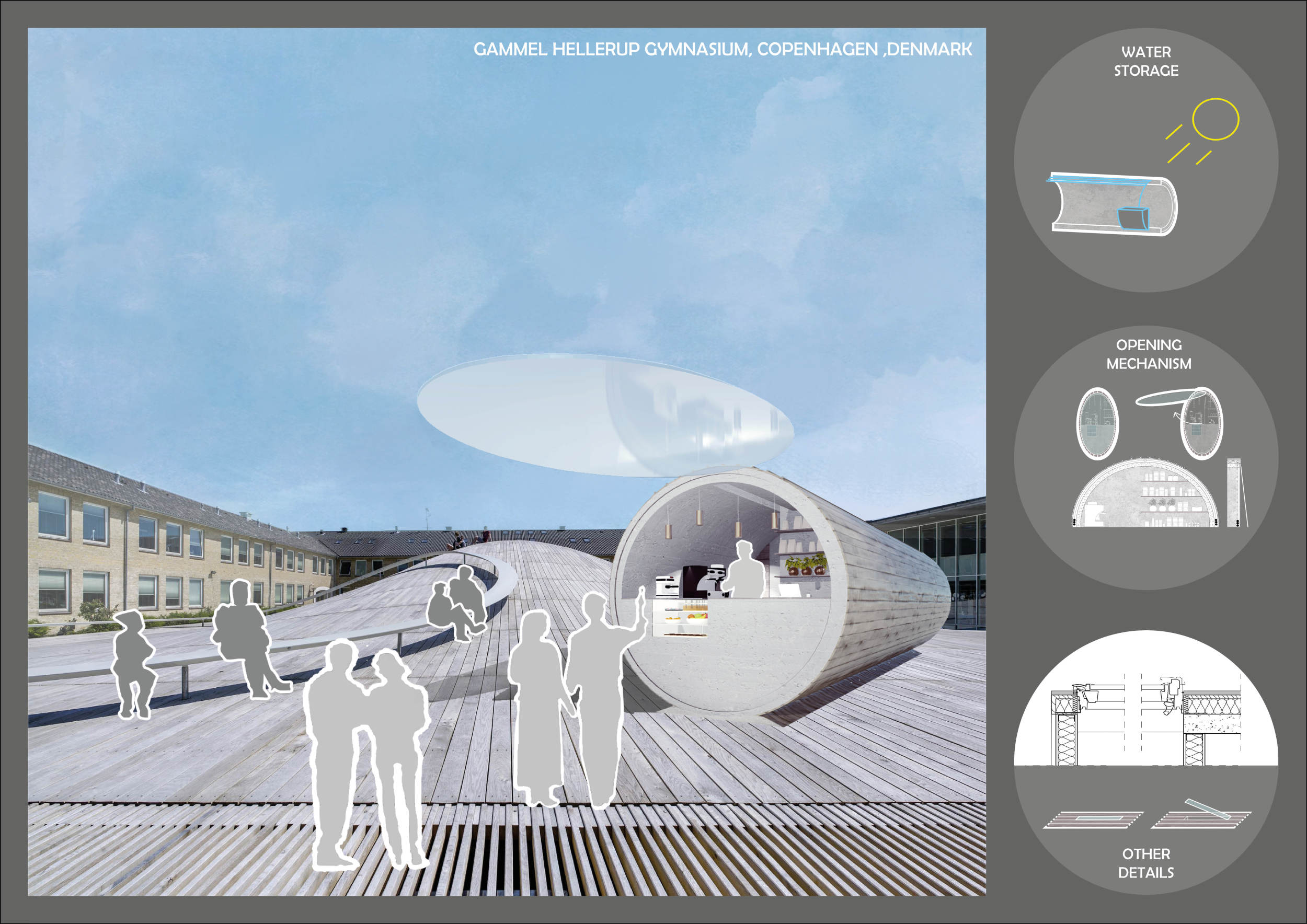 Architecture project // Transparent Lid Structure Combining Reused ...