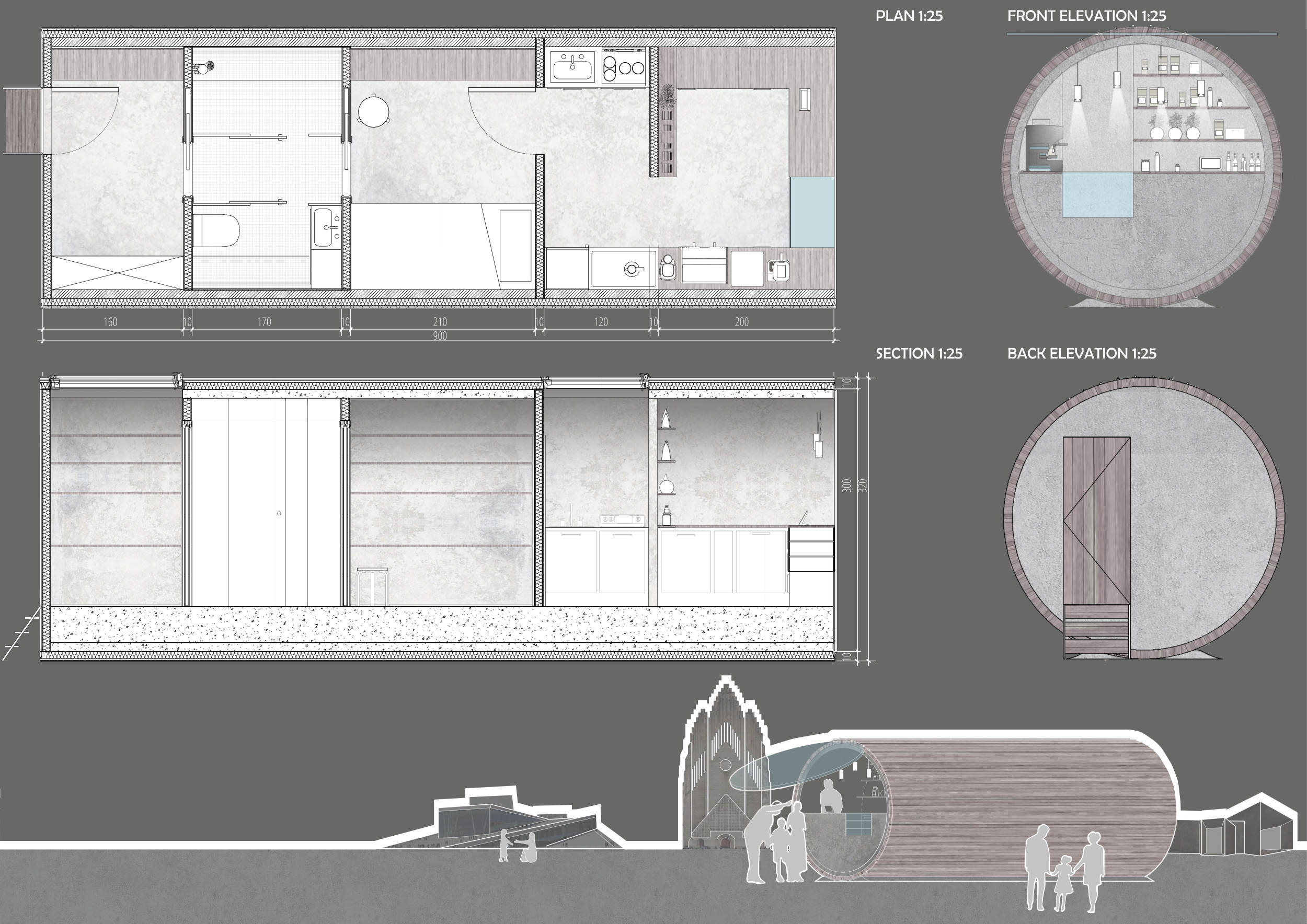 Architecture project // Transparent Lid Structure Combining Reused ...