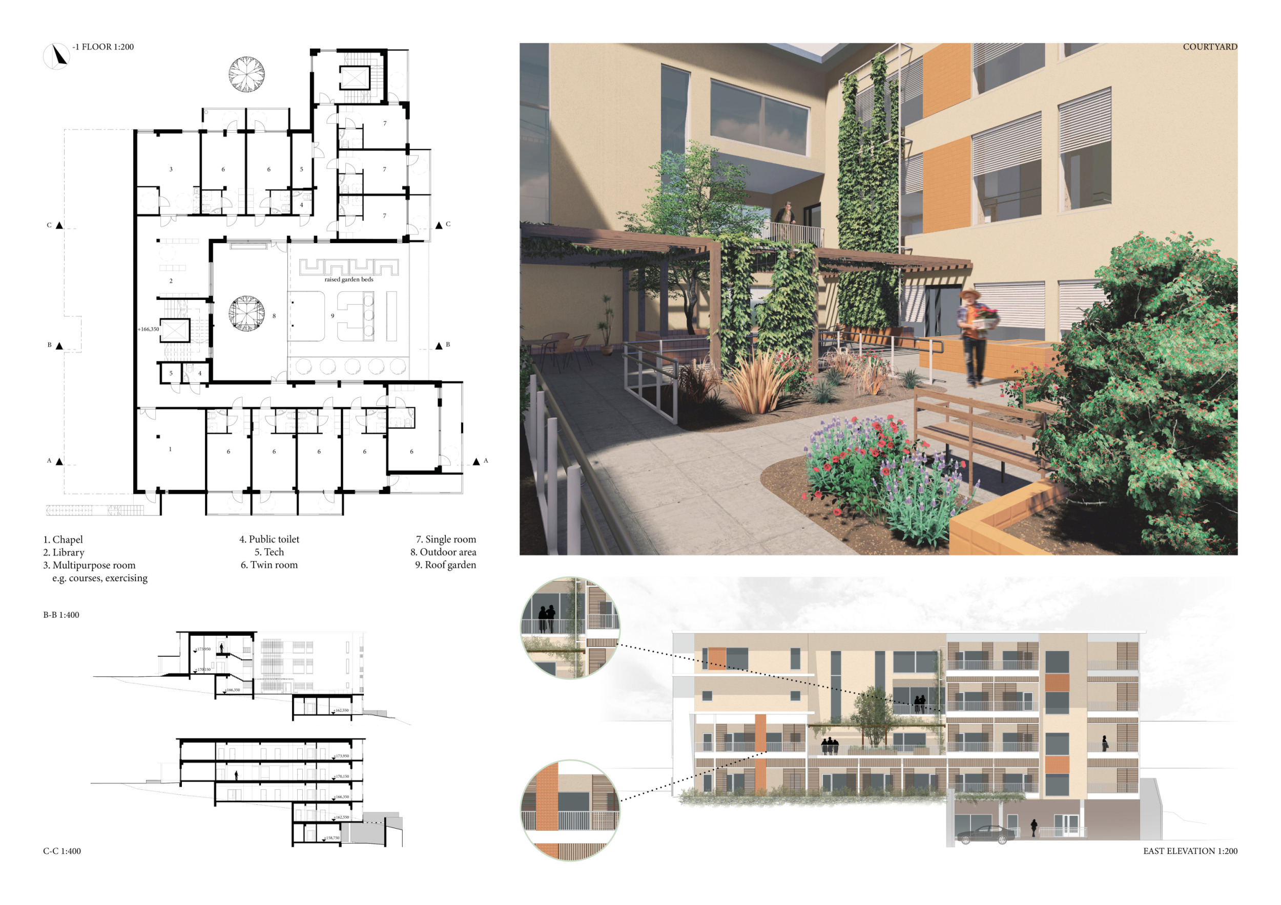 Architecture project // Eco-Friendly Community Housing Featuring Beige ...