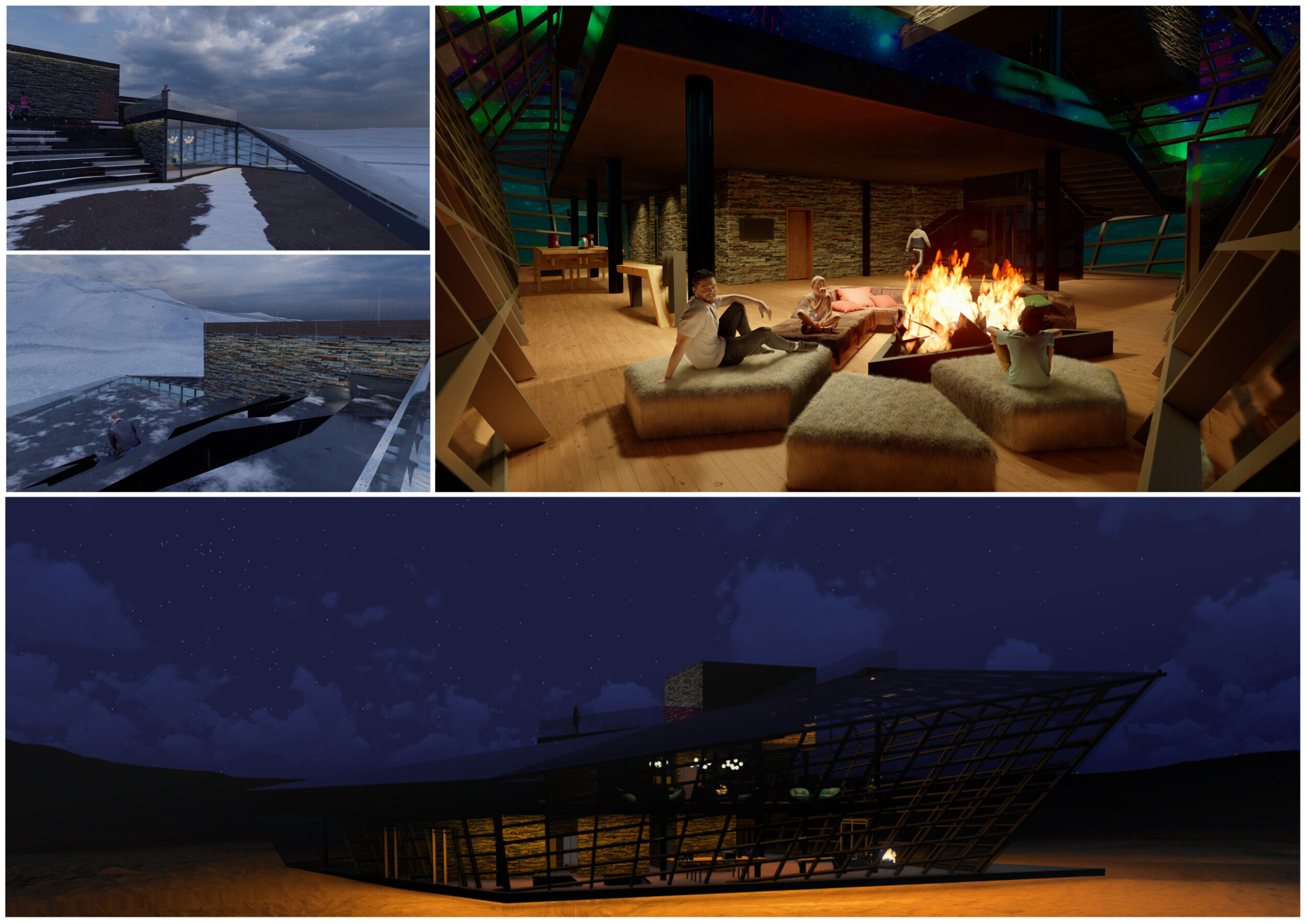 Architecture project // Crystalline Facade of Local Volcanic Stone and ...