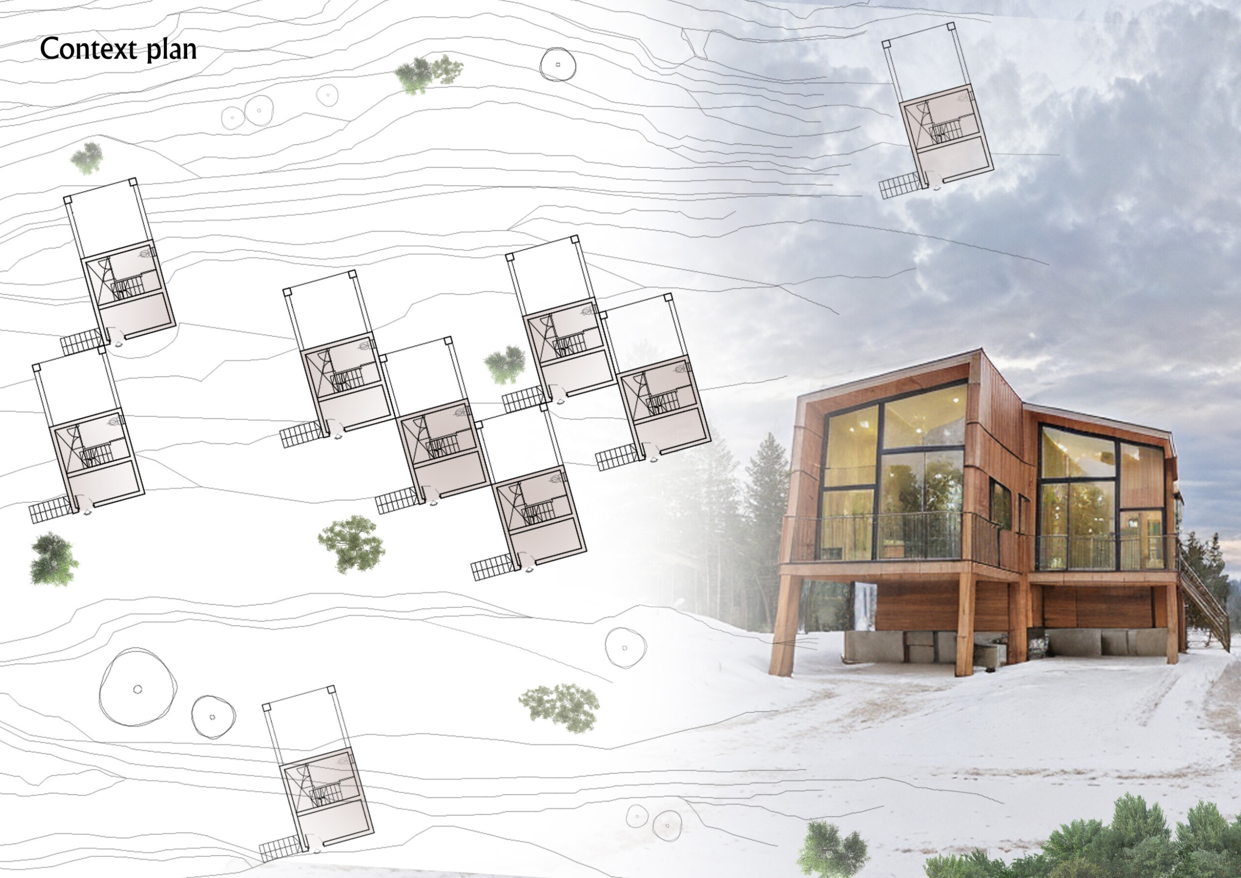 Architecture project // Charred Wooden Shingles and Glazed Facades in a ...