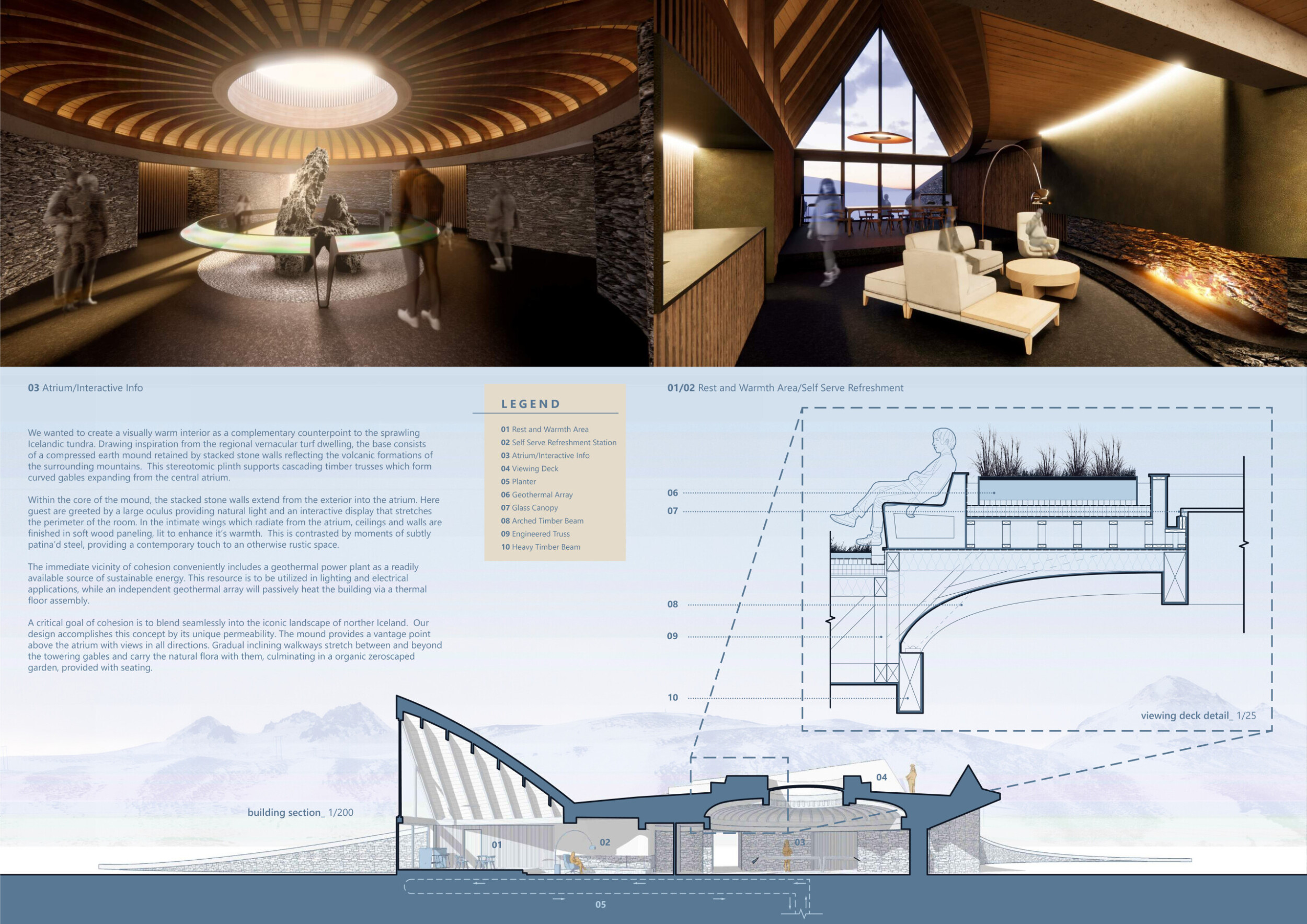 Architecture project // Geothermal Facility Utilizing Stacked Stone and ...