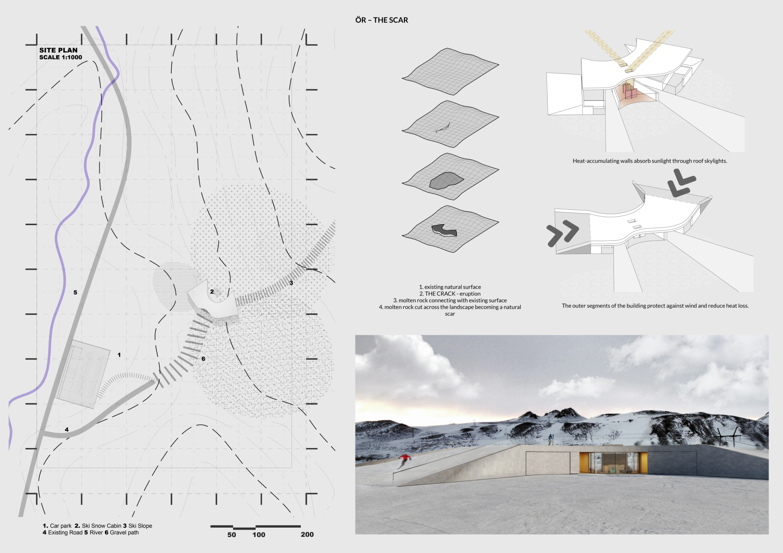 Architecture project // Lava Stone Structure with Undulating Roof ...