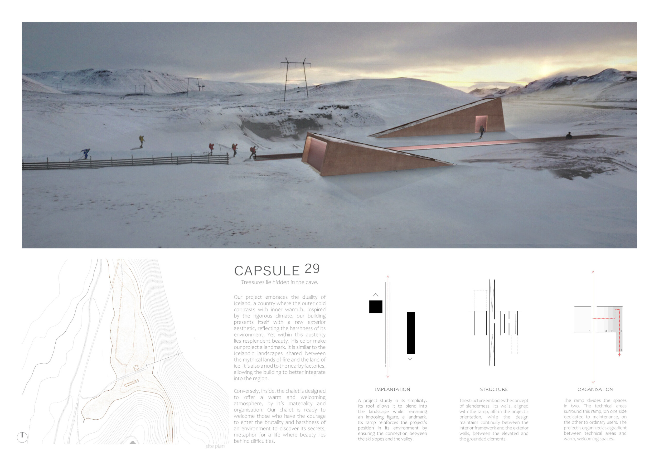 Architecture project // Geometric Design with Red Concrete and ...