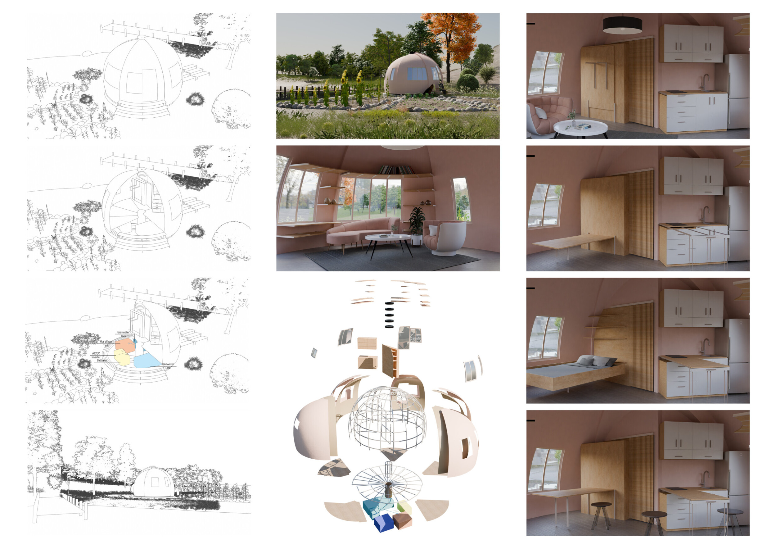 Architecture project // Circular Living Unit Built with Fibrocement and ...