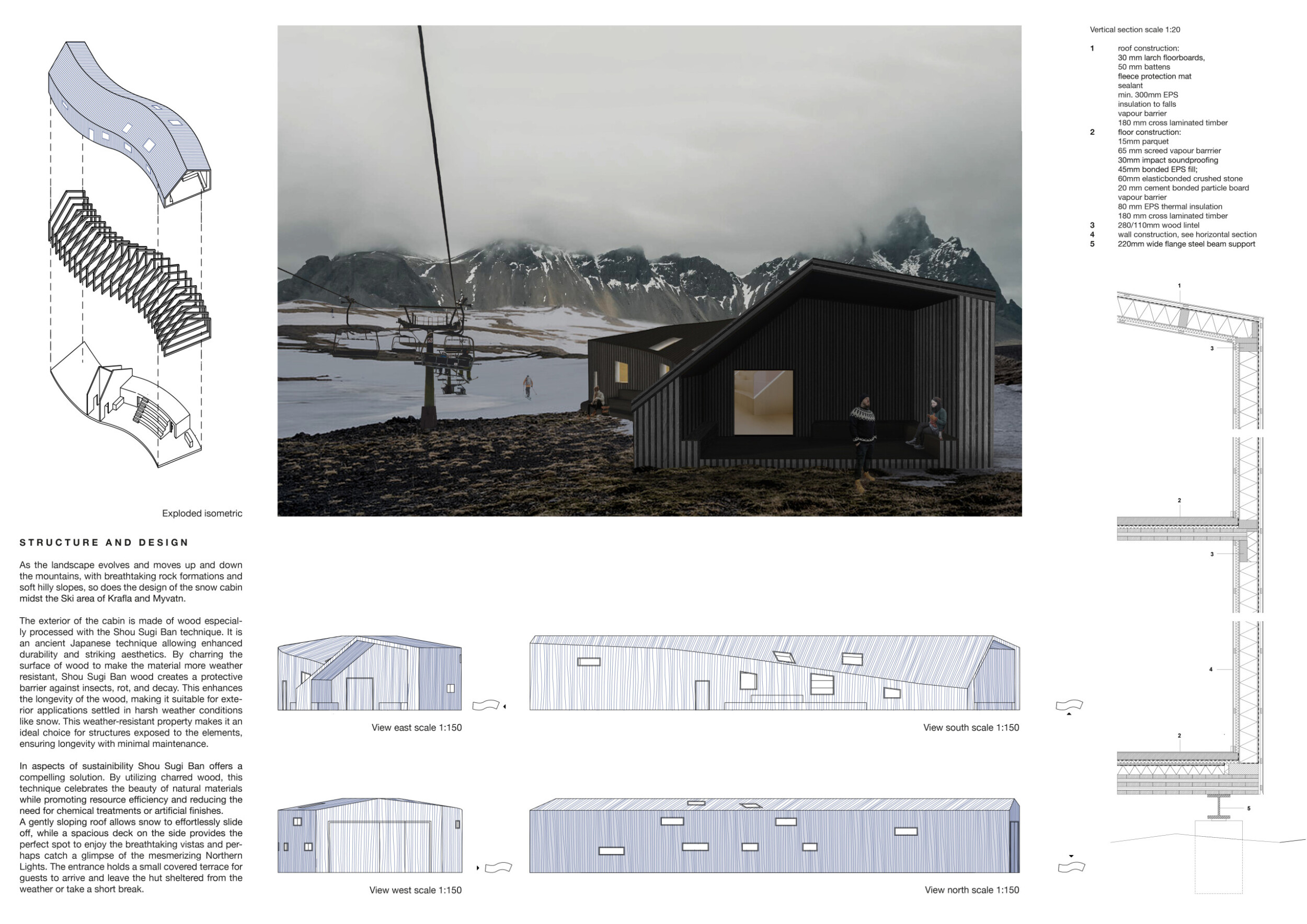 Architecture project // Charred Wood and Curved Forms in a Sustainable ...