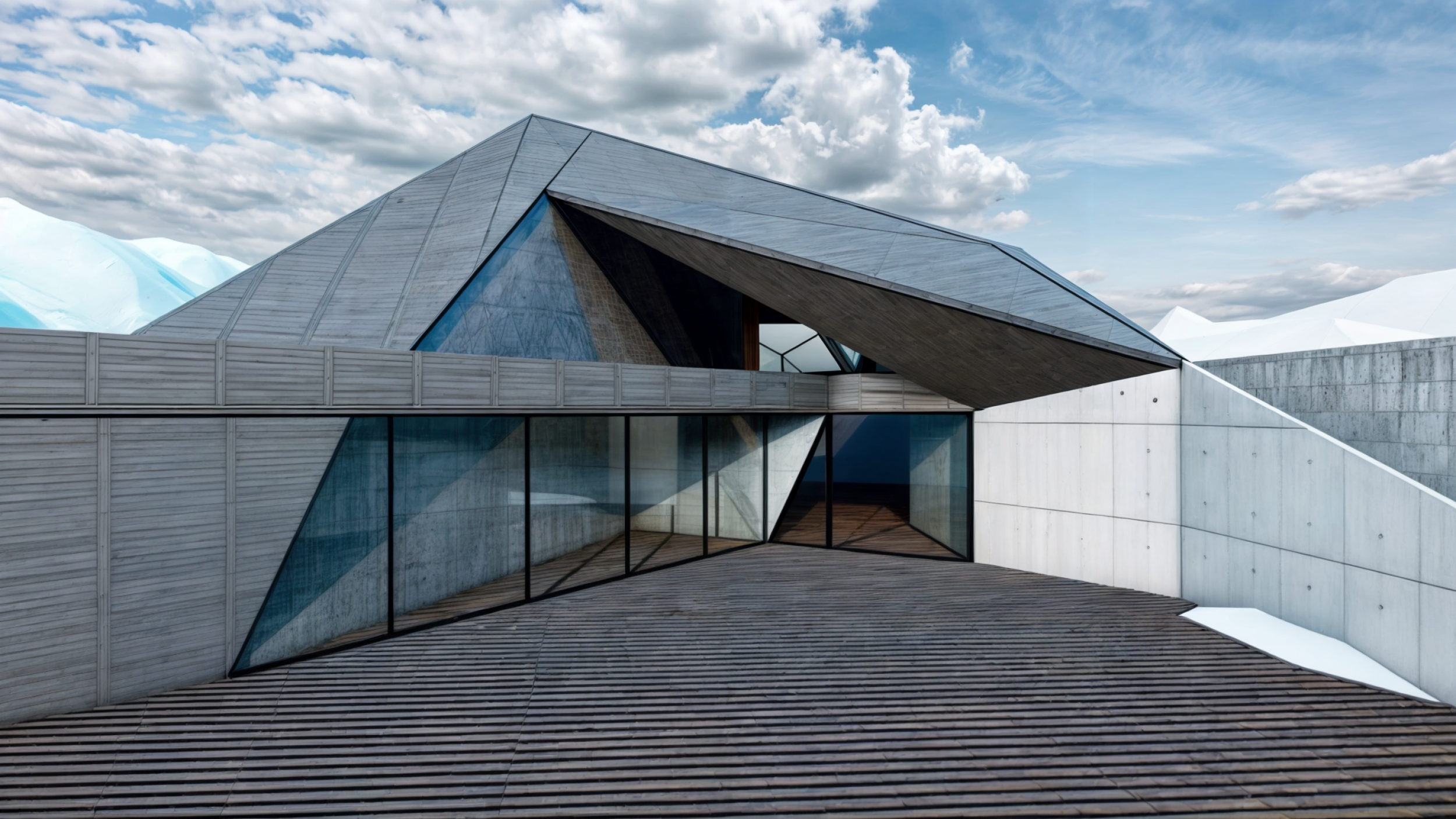 Architecture project // Fragmented Geometry with Expansive Glass and ...