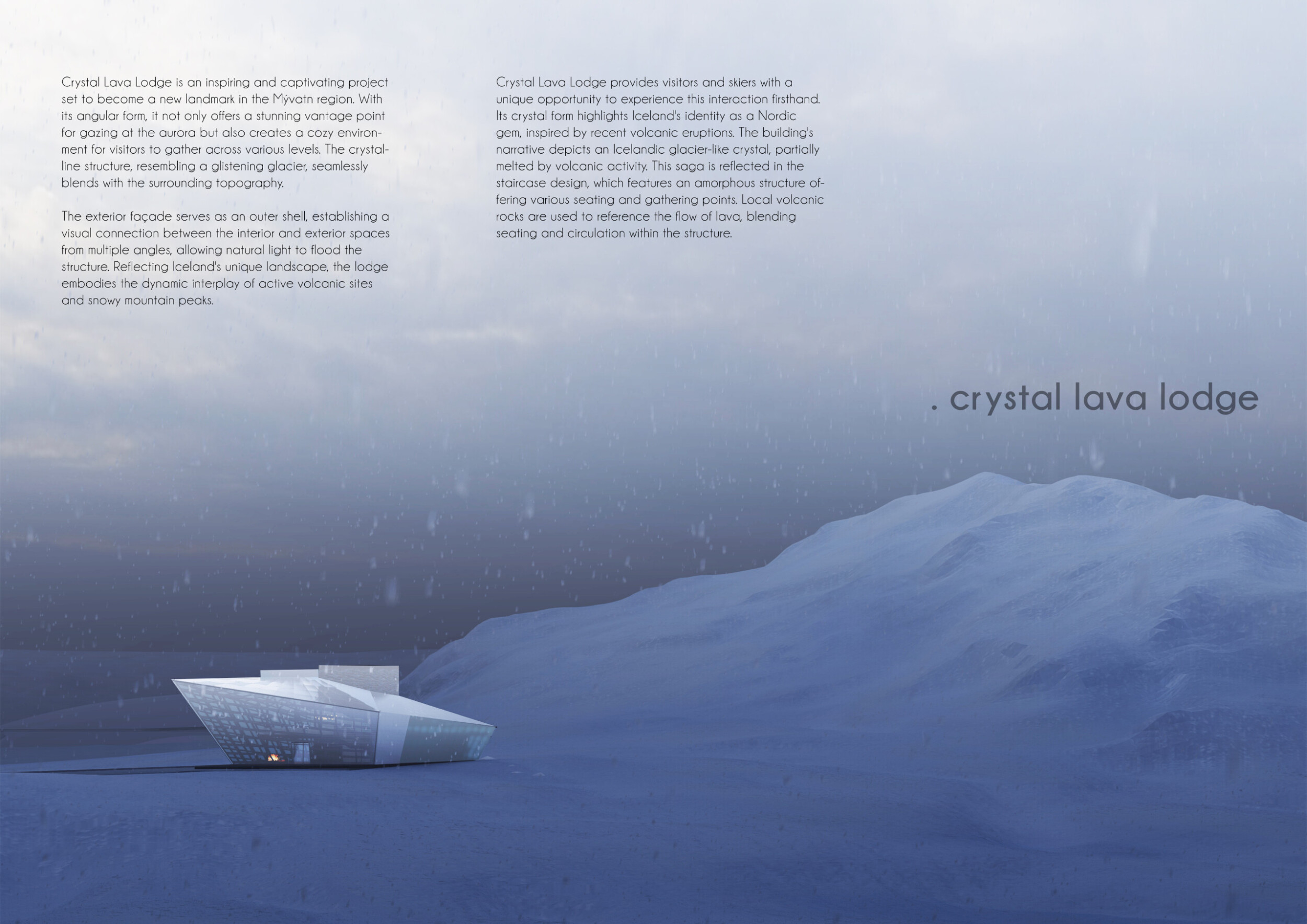 Architecture project // Crystalline Facade of Local Volcanic Stone and ...