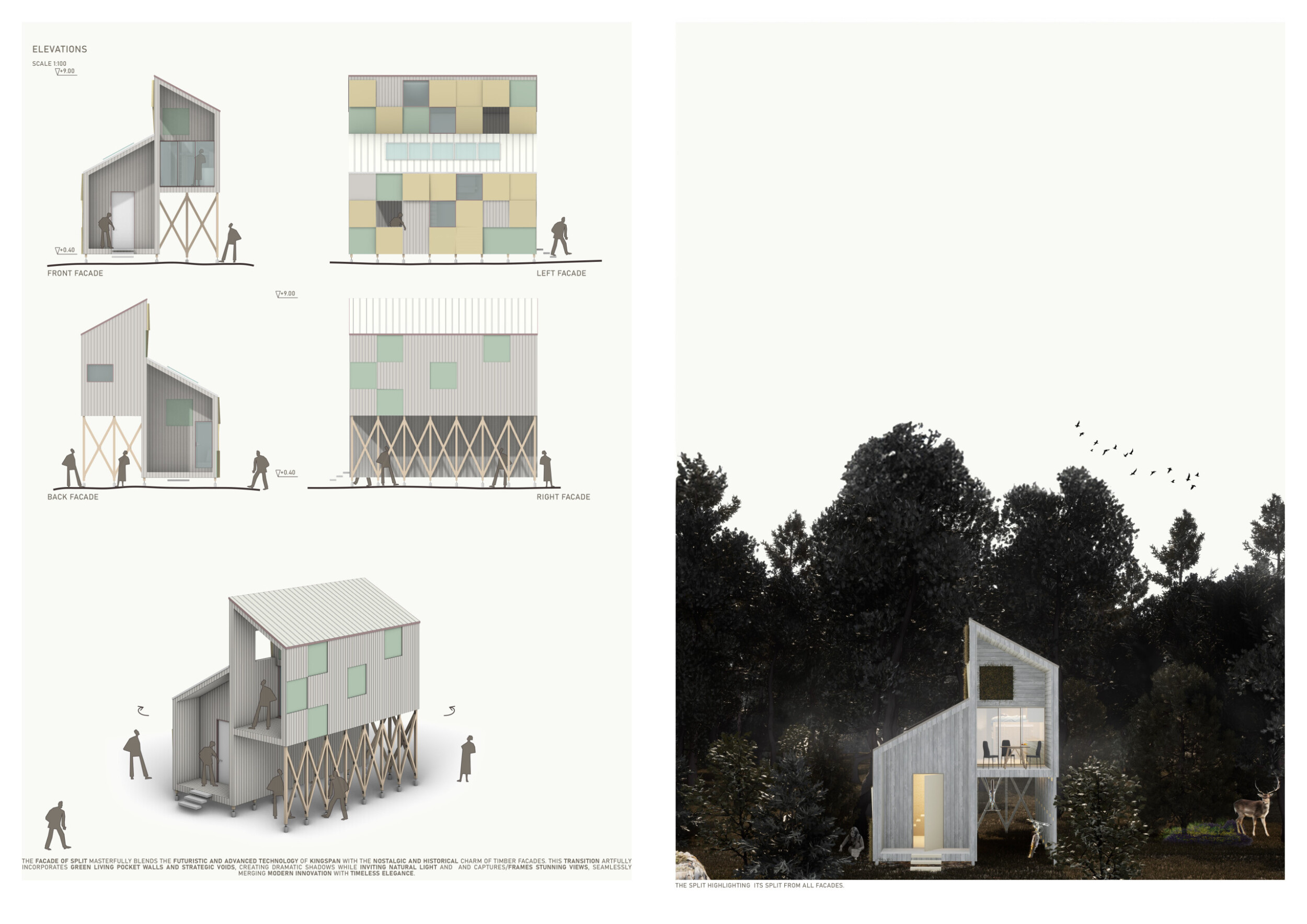 Architecture project // Elevated Living with Charred Wood Cladding and ...