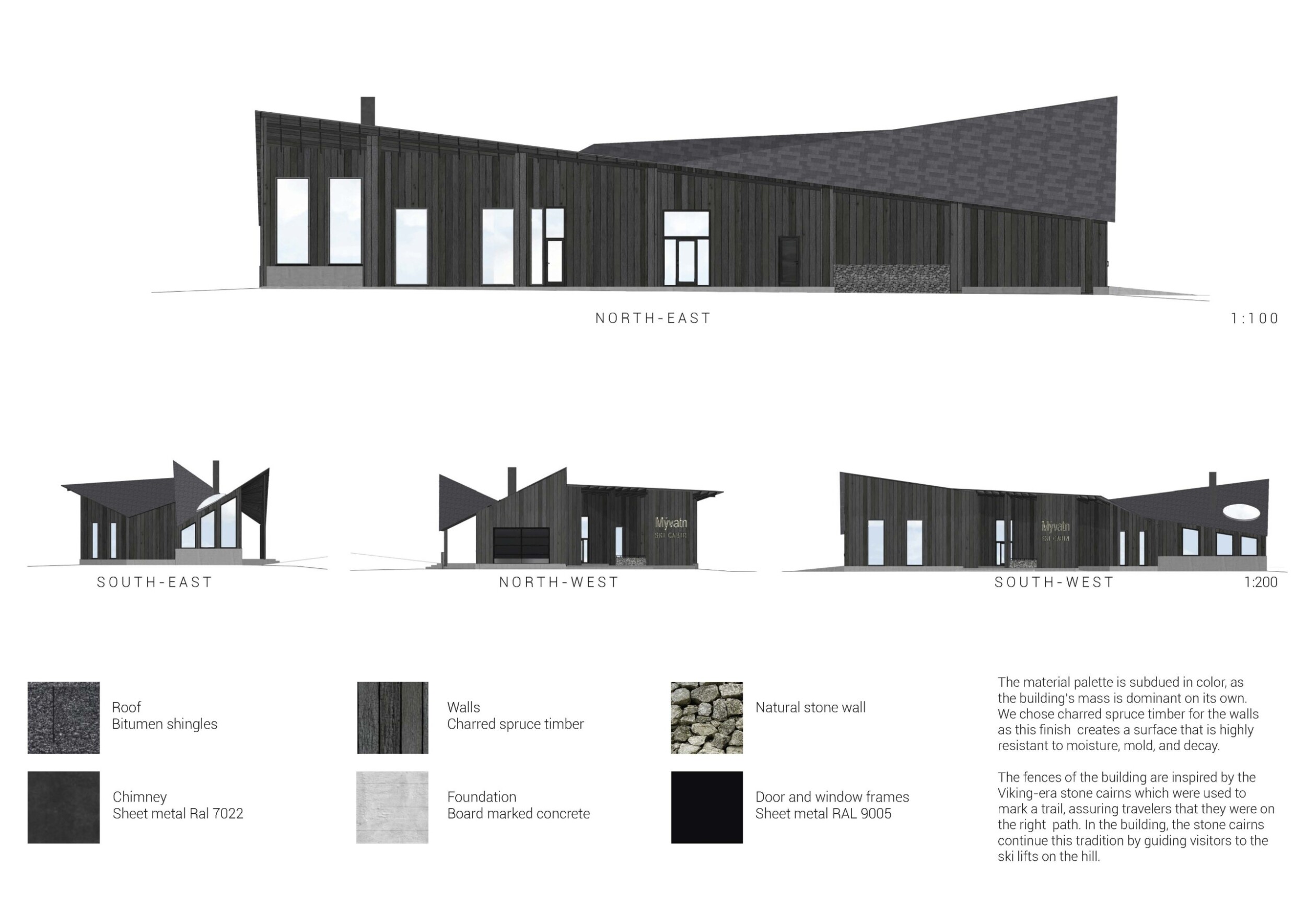 Architecture project // Charred Timber Structure with Parabolic Roof ...