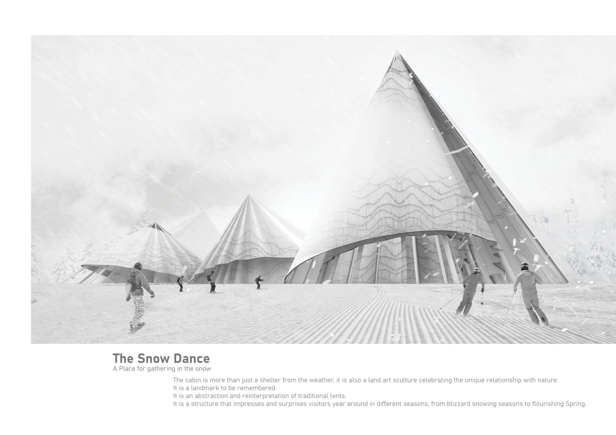 Architecture project // Textured Wood Canopies in a Community Shelter ...