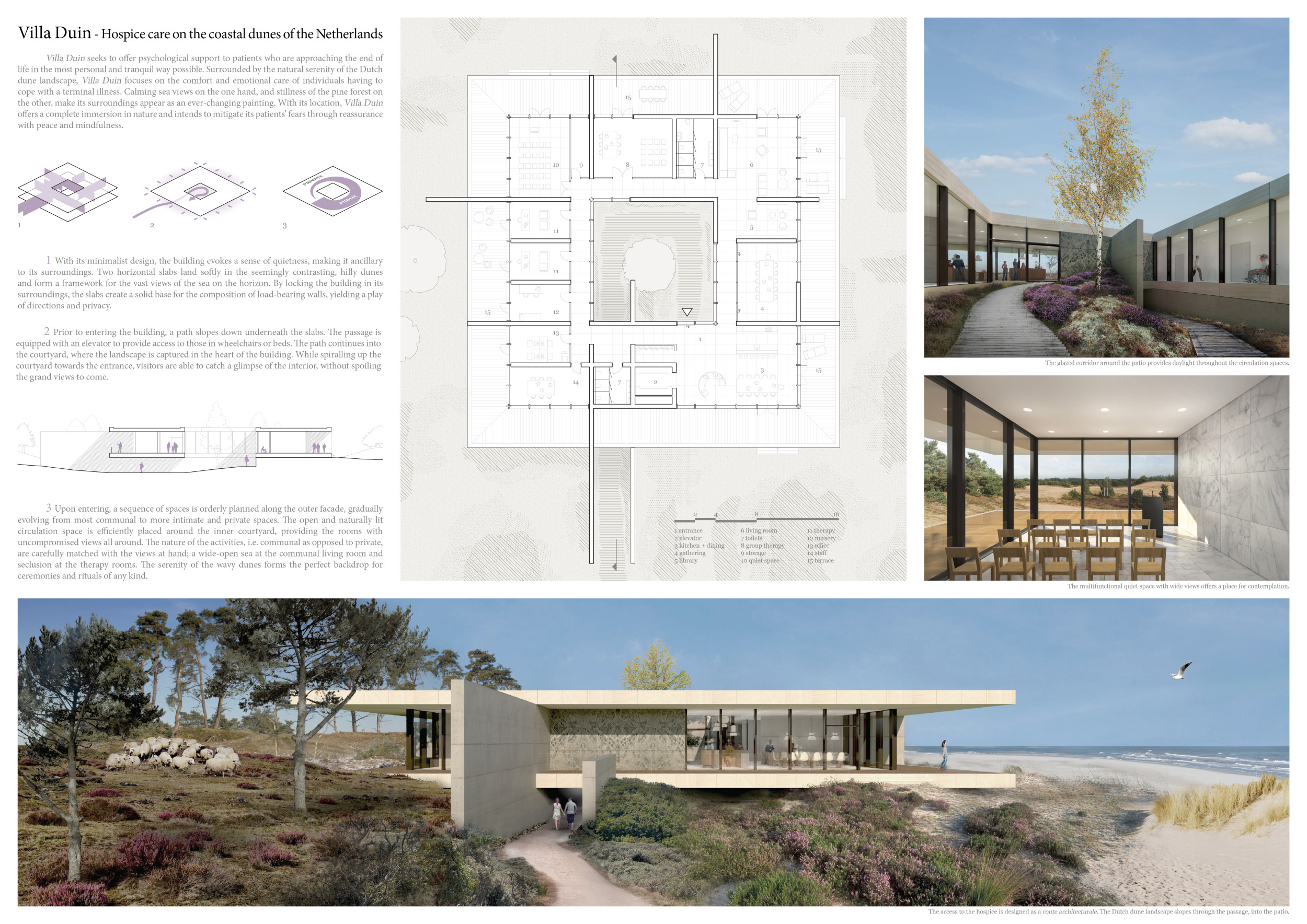 Architecture project // Calming Horizontal Slabs Integrating Nature in ...